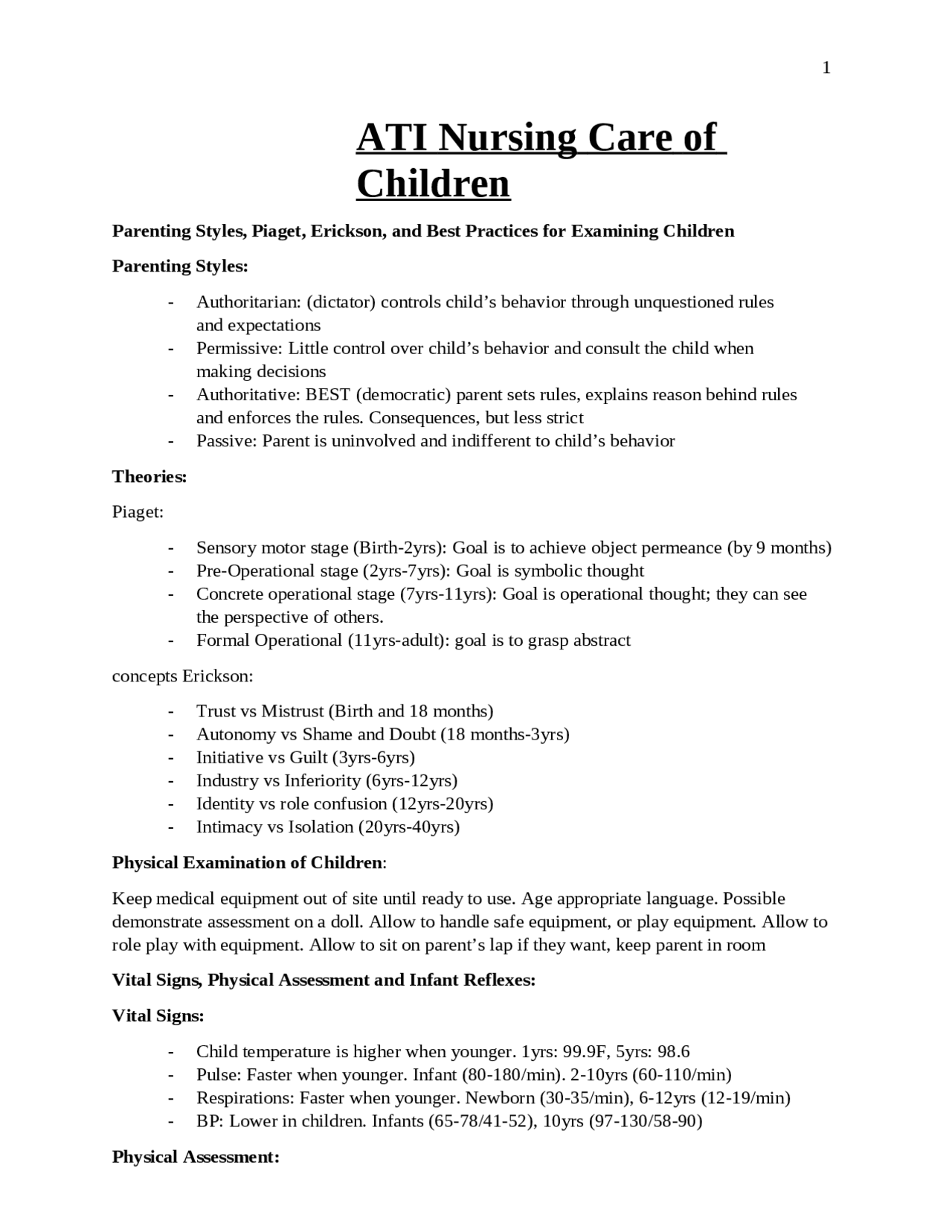 ATI Nursing Care of Children | Study Guides, Projects, Research Nursing ...
