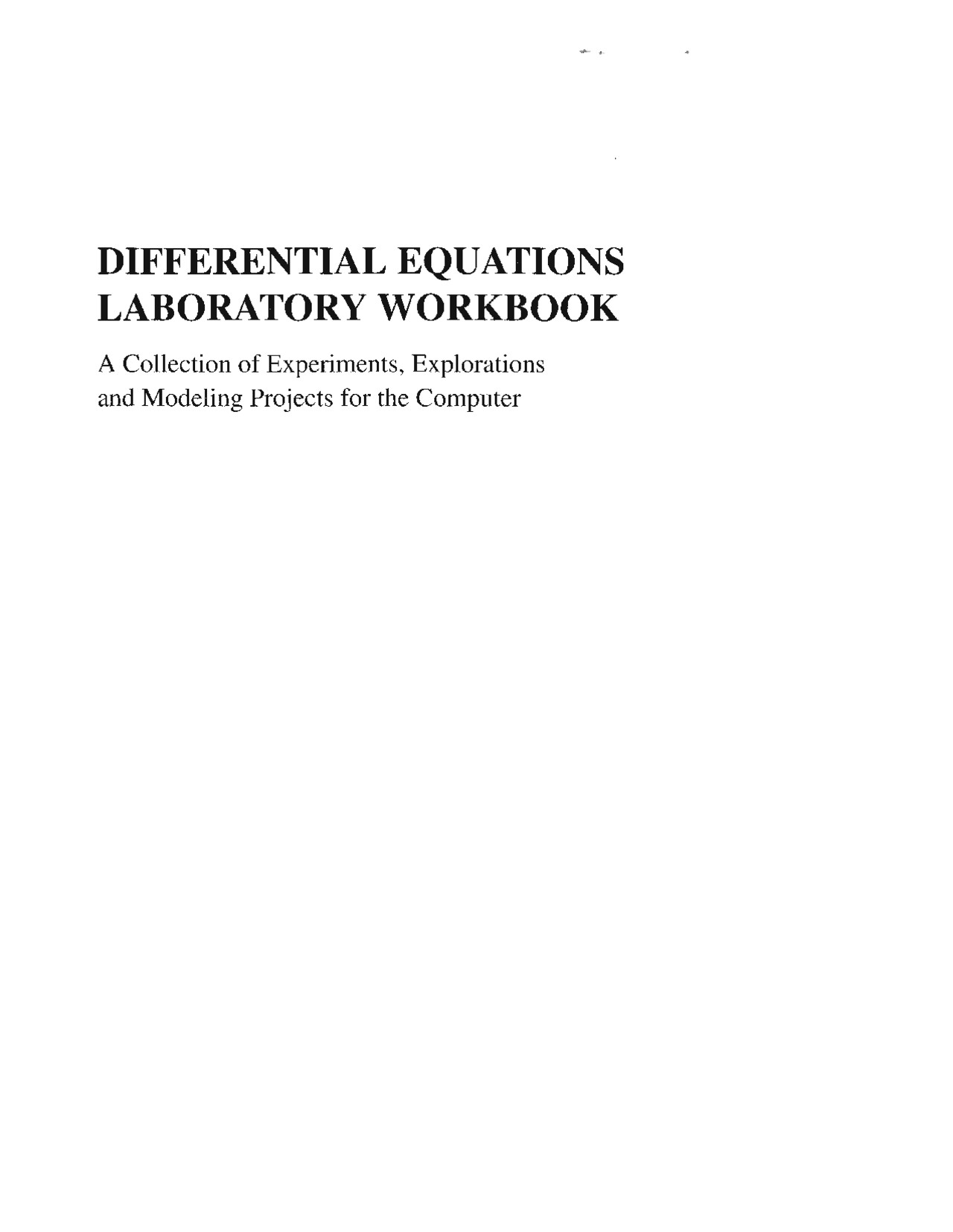Differential Equations Laboratory Manual | Lecture notes Differential ...