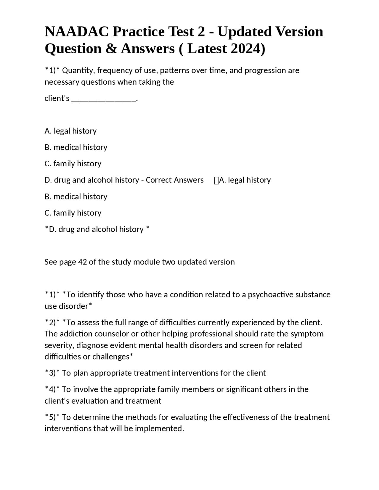 NAADAC Practice Test 2 - Updated Version Question & Answers ( Latest ...