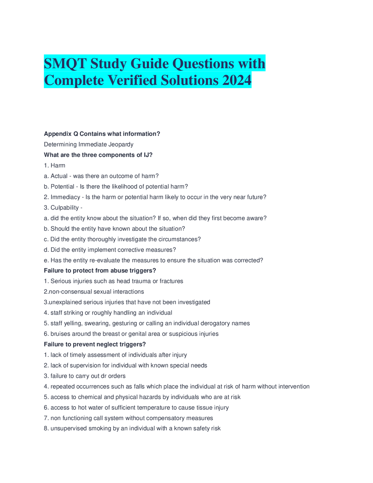 SMQT Study Guide Questions with Complete Verified Solutions 2024 ...