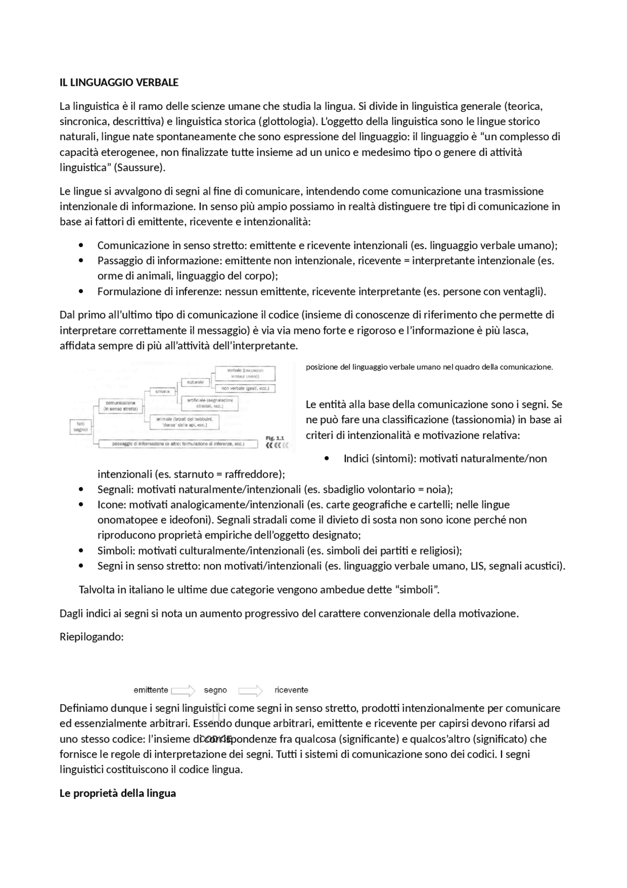 Caratteristiche e classificazione delle lingue naturali | Study notes ...