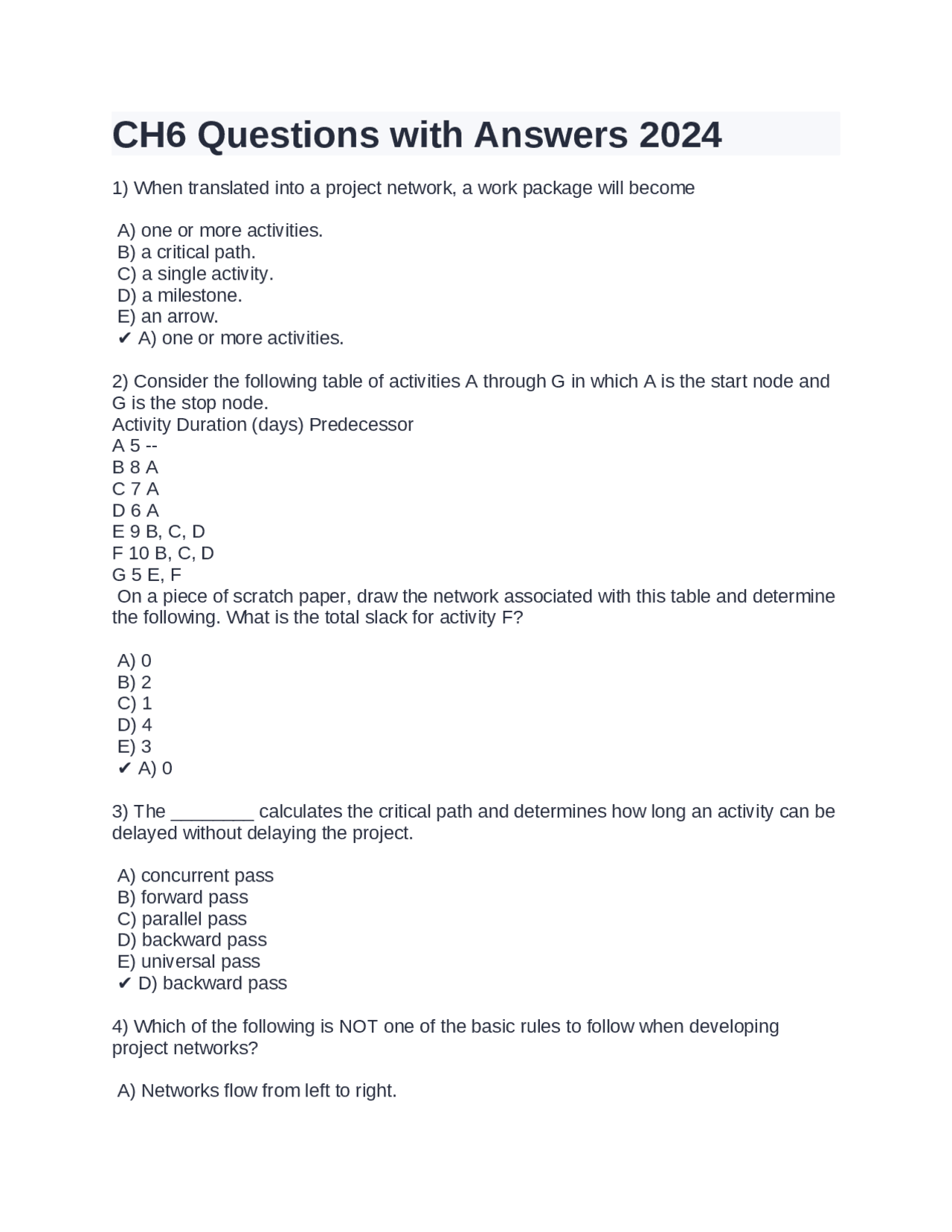 CH6 Questions with Answers 2024 | Exams Engineering | Docsity