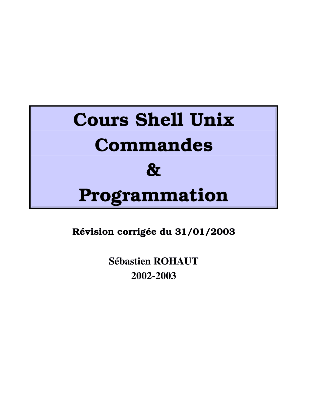Commandes de base du shell Unix | Study notes Computer science | Docsity