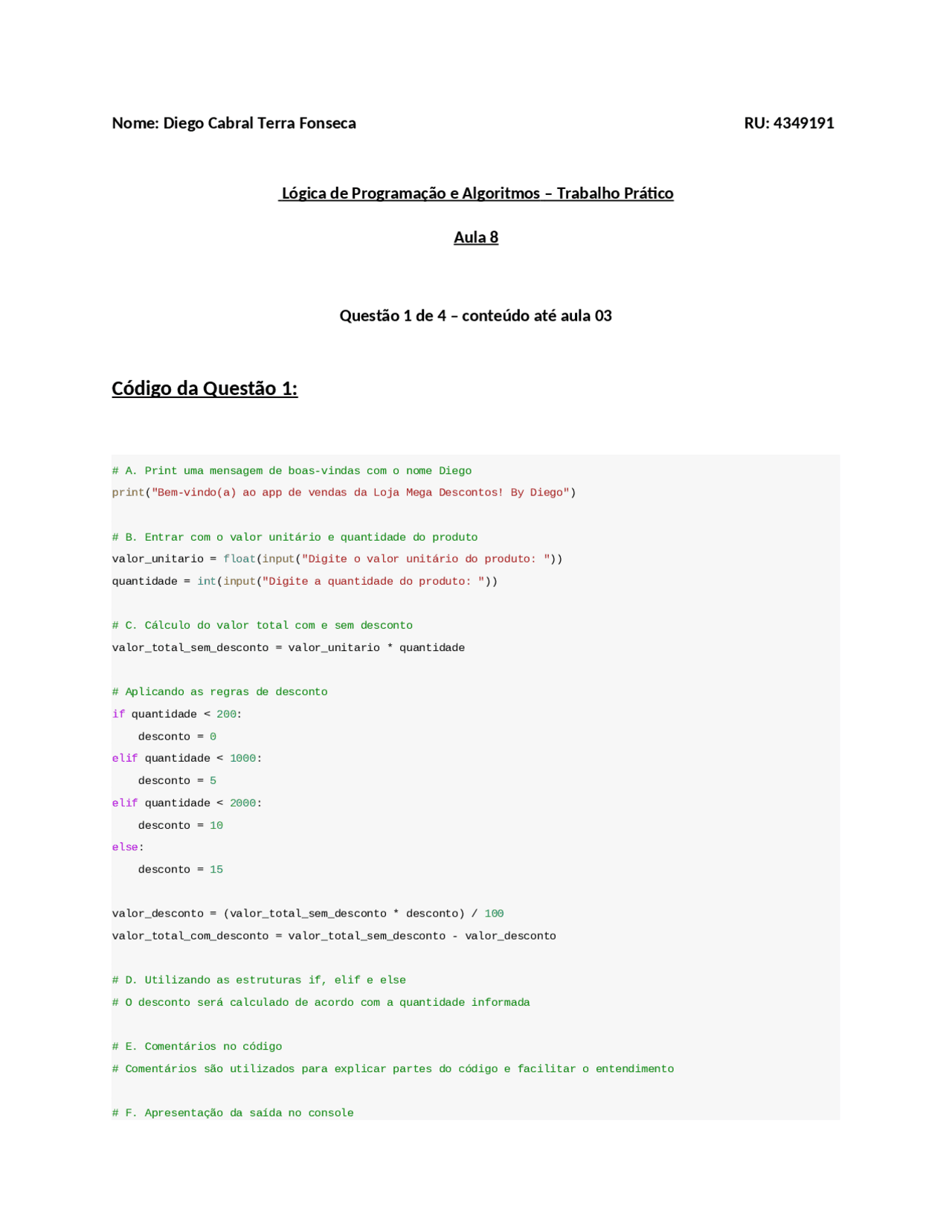 Lógica de Programação e Algoritmos – Trabalho Prático | Exercícios ...
