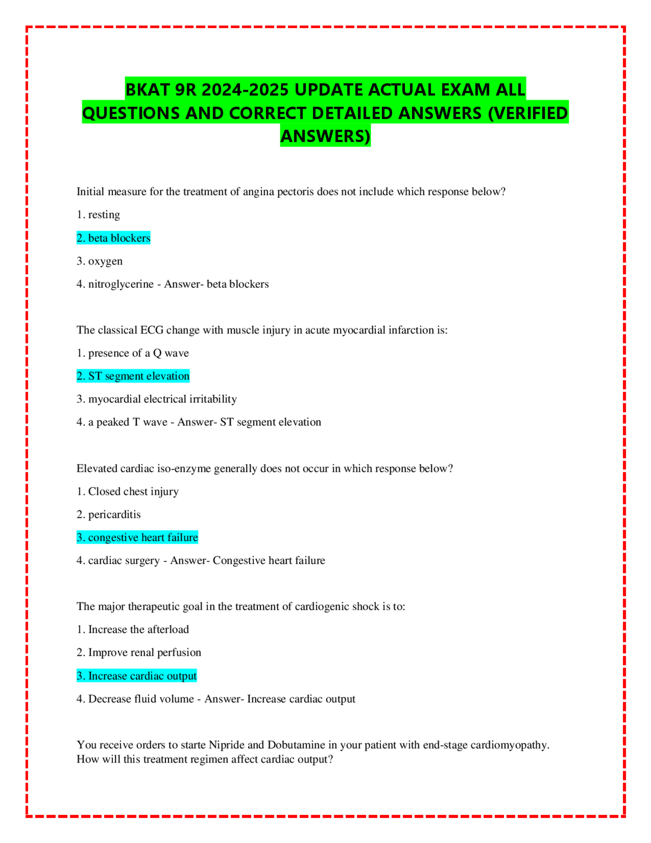 BKAT 9R 2024-2025 UPDATE ACTUAL EXAM ALL QUESTIONS AND CORRECT DETAILED ...