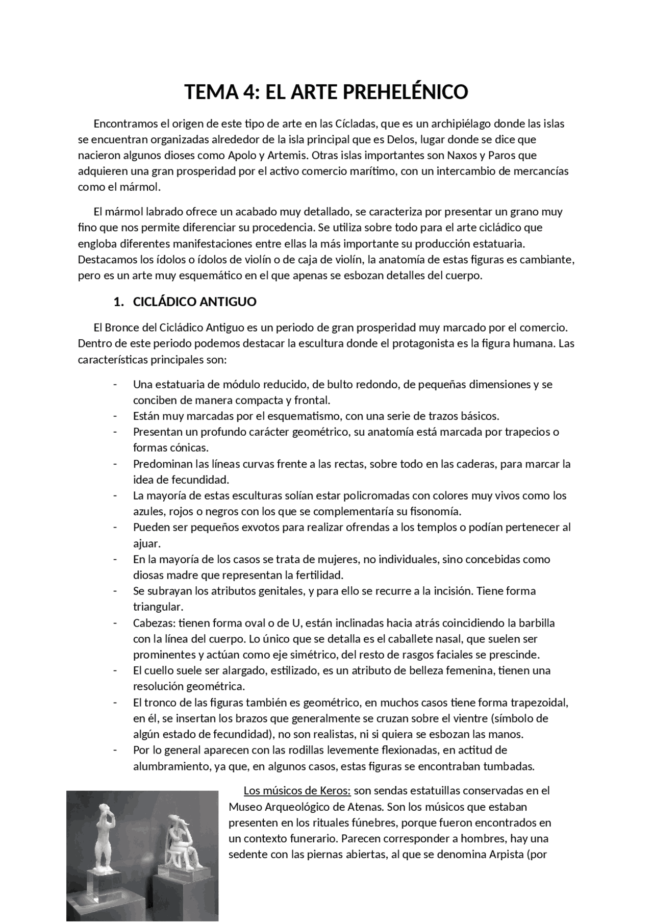 El arte prehelénico: de las Cícladas a la civilización micénica ...