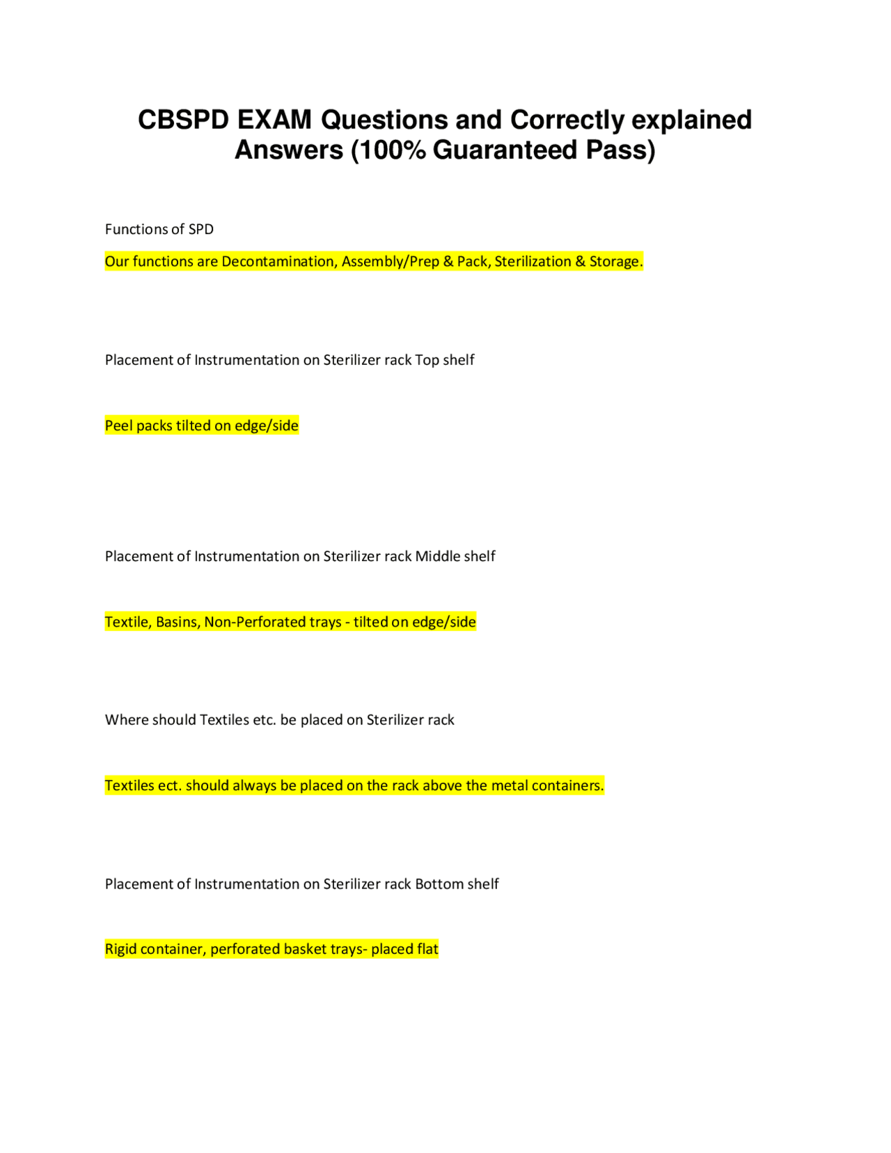 CBSPD EXAM Questions and Correctly explained Answers (100% Guaranteed ...
