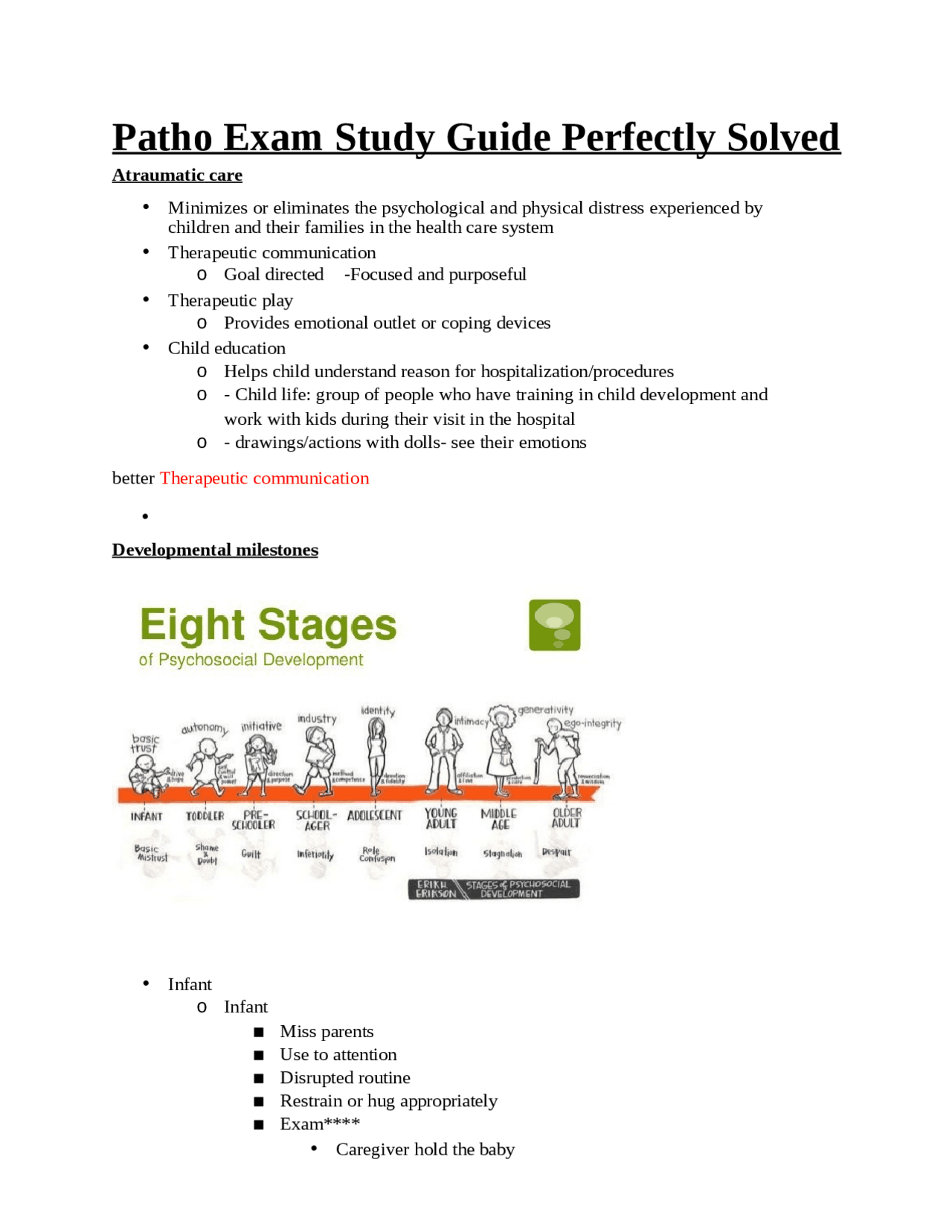 Patho Exam Study Guide Perfectly Solved | Exams Nursing | Docsity