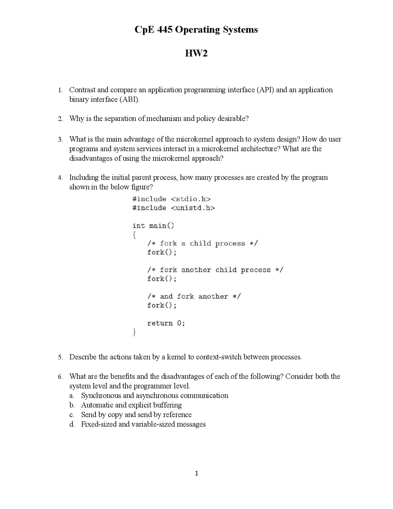 Tutorial chap3 and ch5 (process scheduling) | Assignments Operating Systems | Docsity