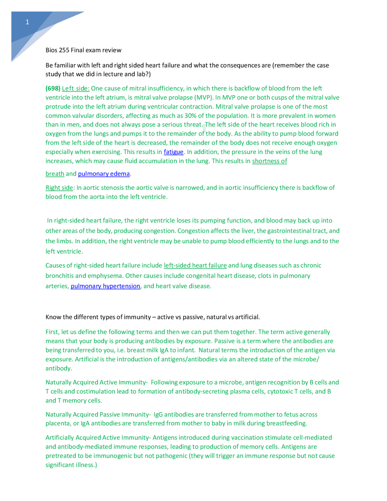 Bios 255 Final exam review/A&P 3 FINAL graded A+ | Exams Nursing | Docsity