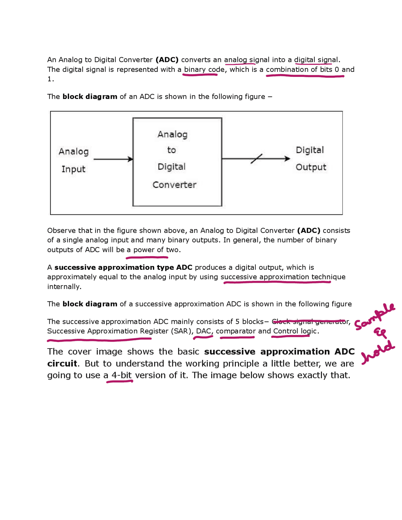 Successive Approximation Type And Flash Type ADC | Summaries Electronic ...