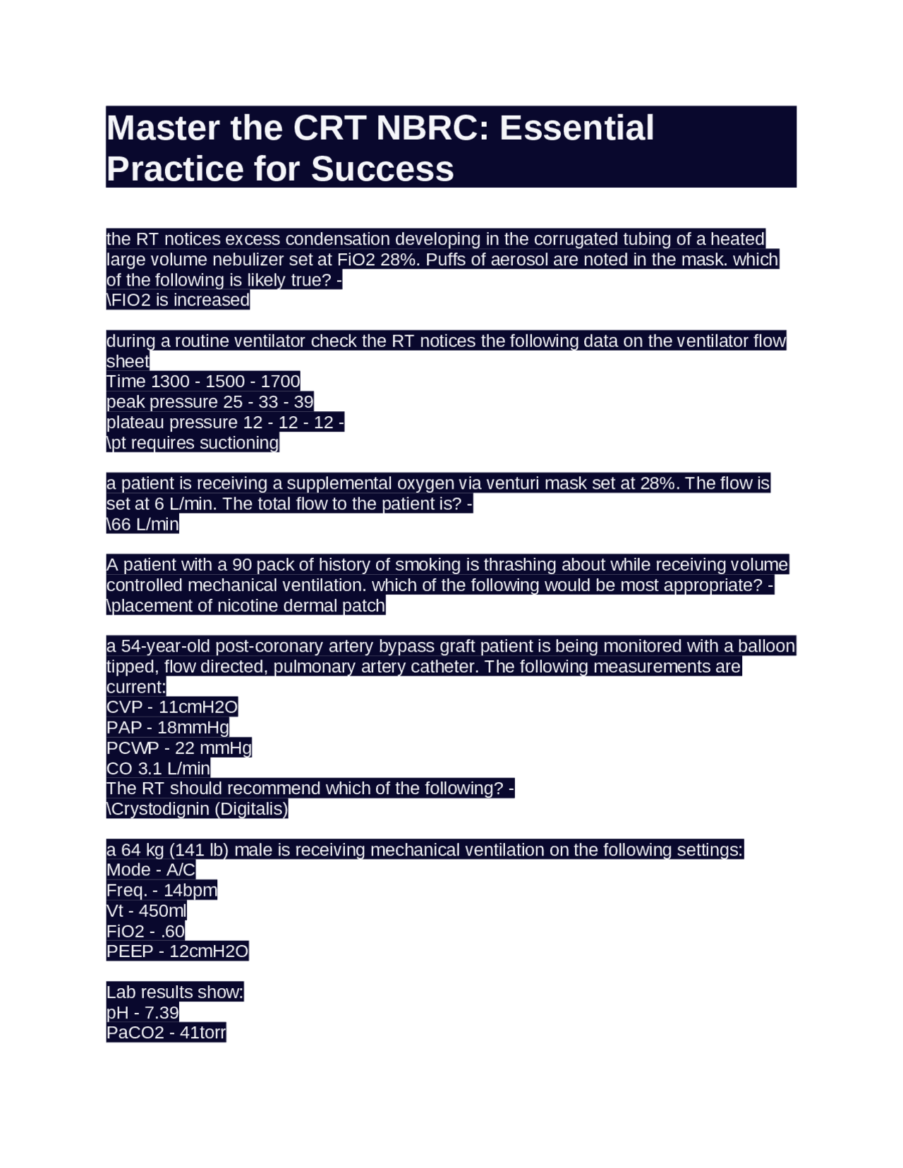 Master the CRT NBRC: Essential Practice for Success | Exams Nursing ...