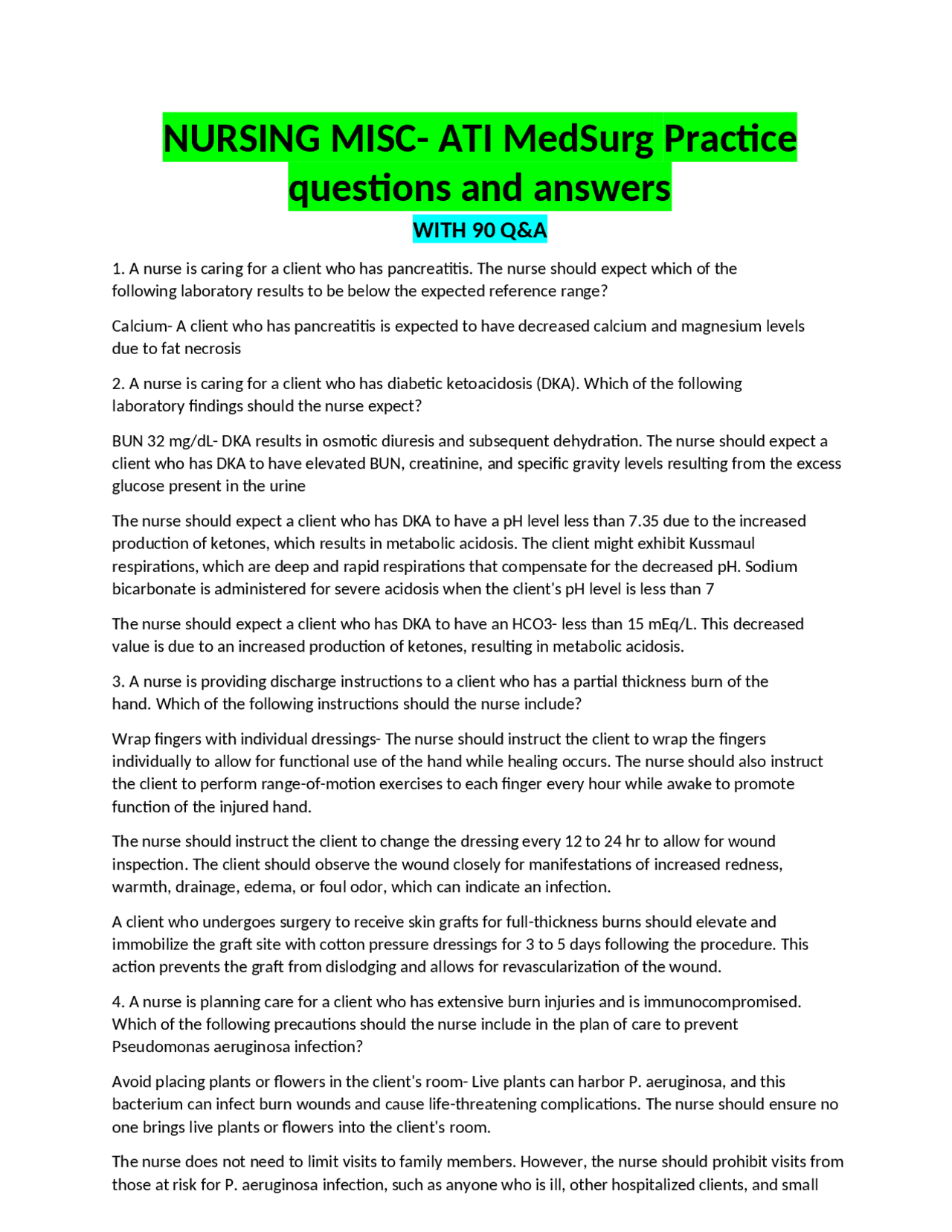 NURSING MISC- ATI MedSurg Practice questions and answers.docx | Exams ...