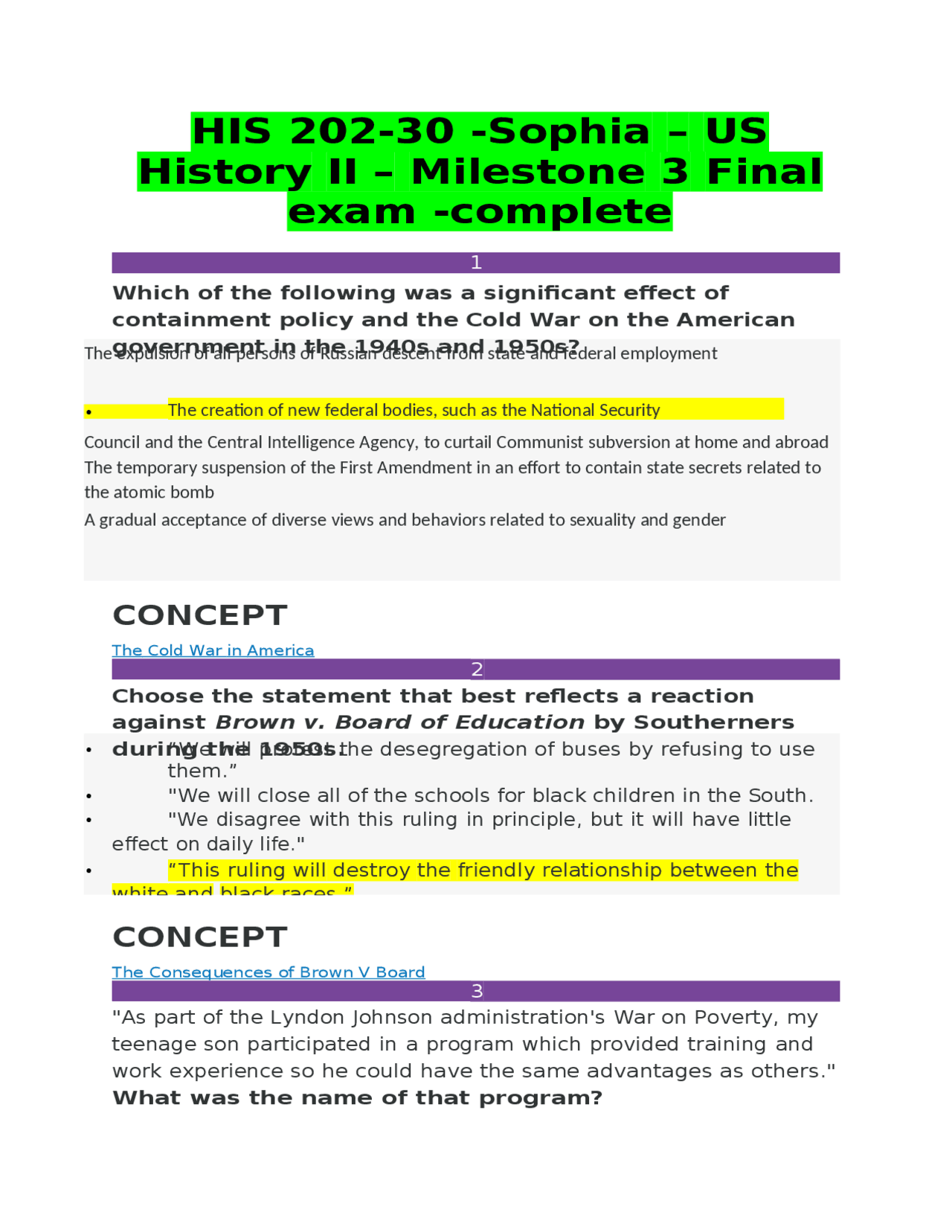 History 202 Module 3 Exam : History 202- Unit 3- Final exam Flashcards ...
