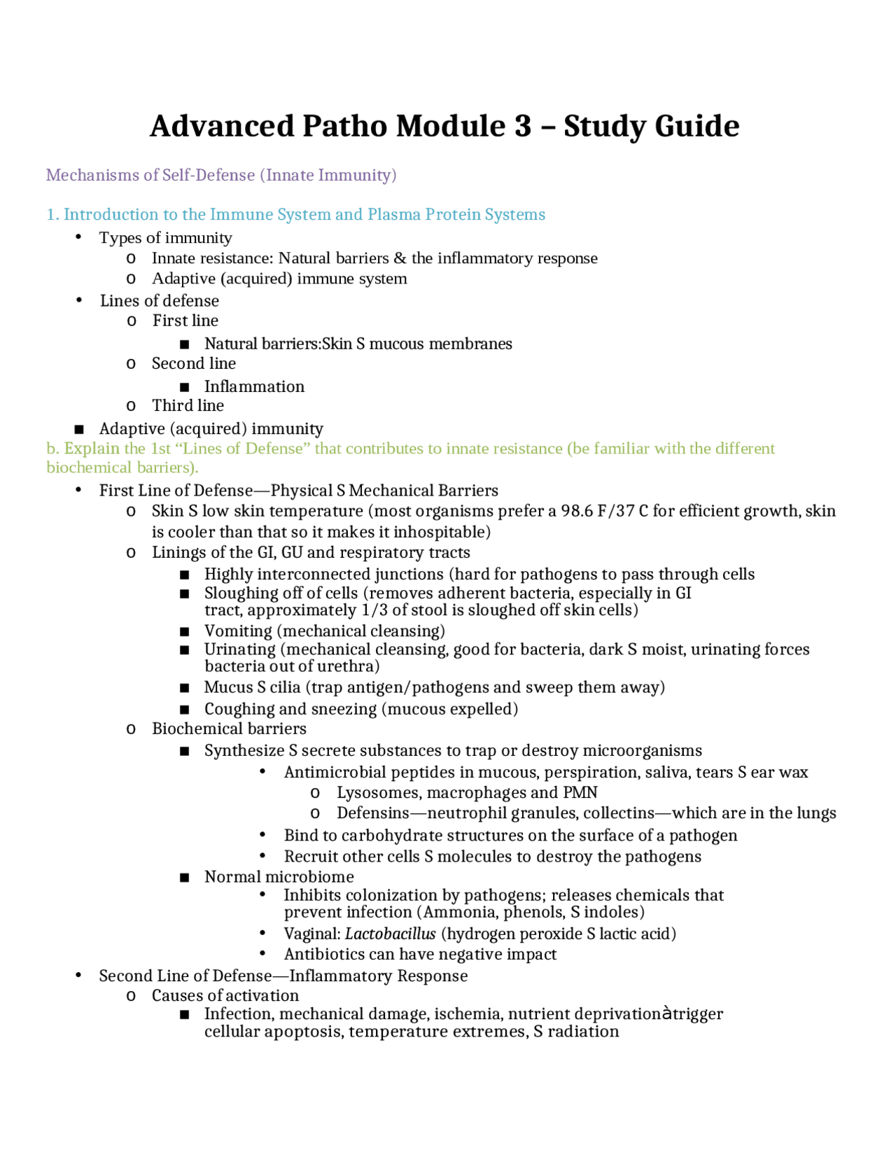 Advanced Patho Module 3 – Study Guide | Study Guides, Projects ...