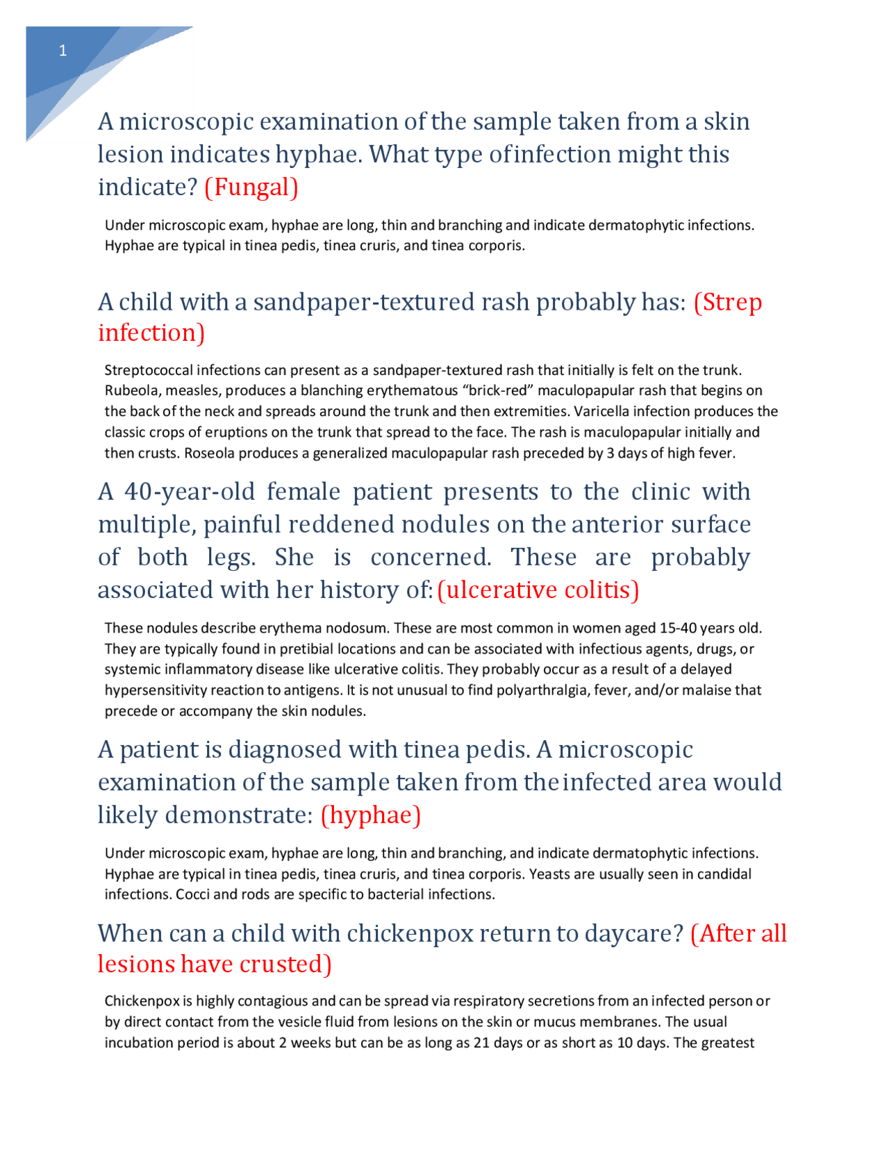 NR 602 DERMATOLOGY QBANK QUESTIONS AND ANSWERS/NR 510 Dermatology QBank ...