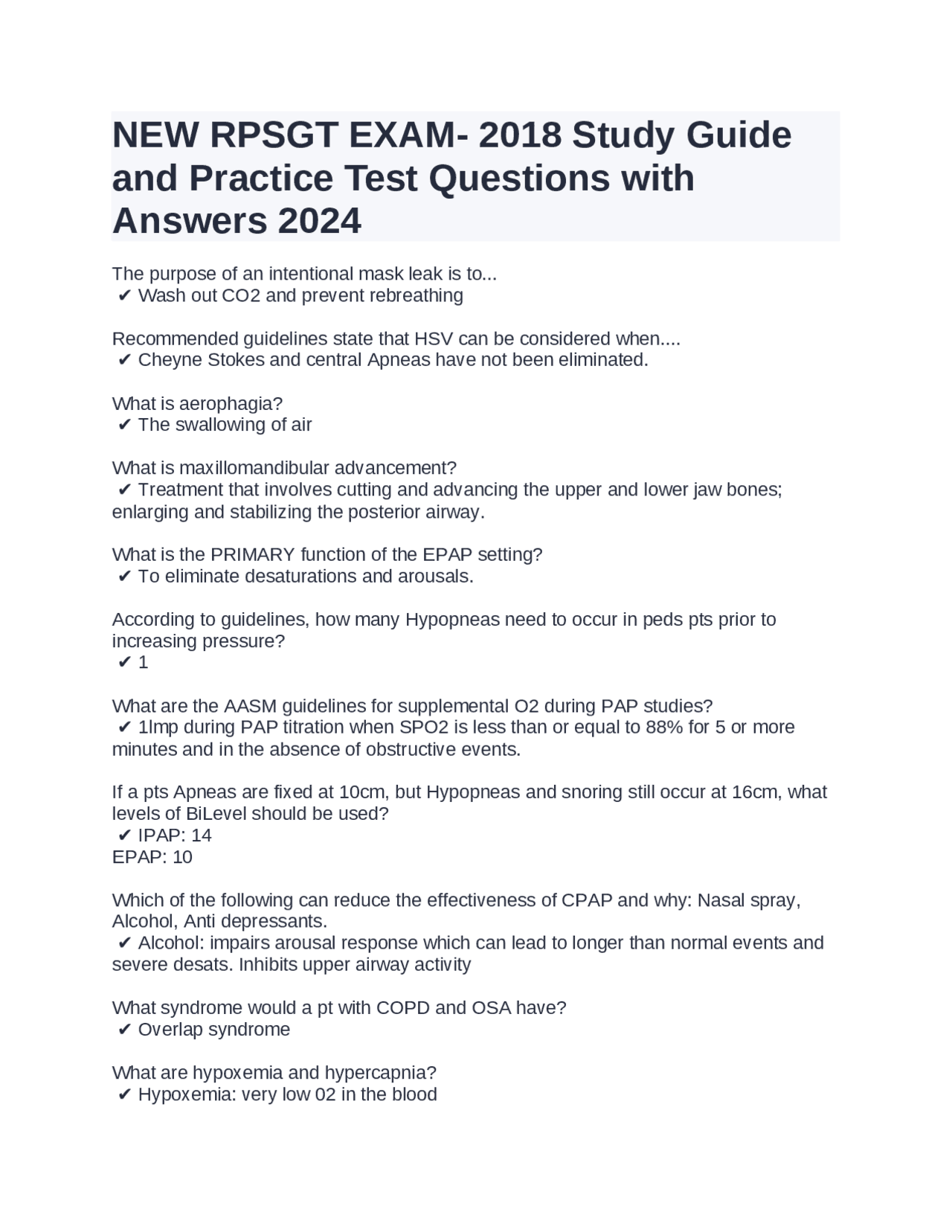 NEW RPSGT EXAM- 2018 Study Guide and Practice Test Questions with ...