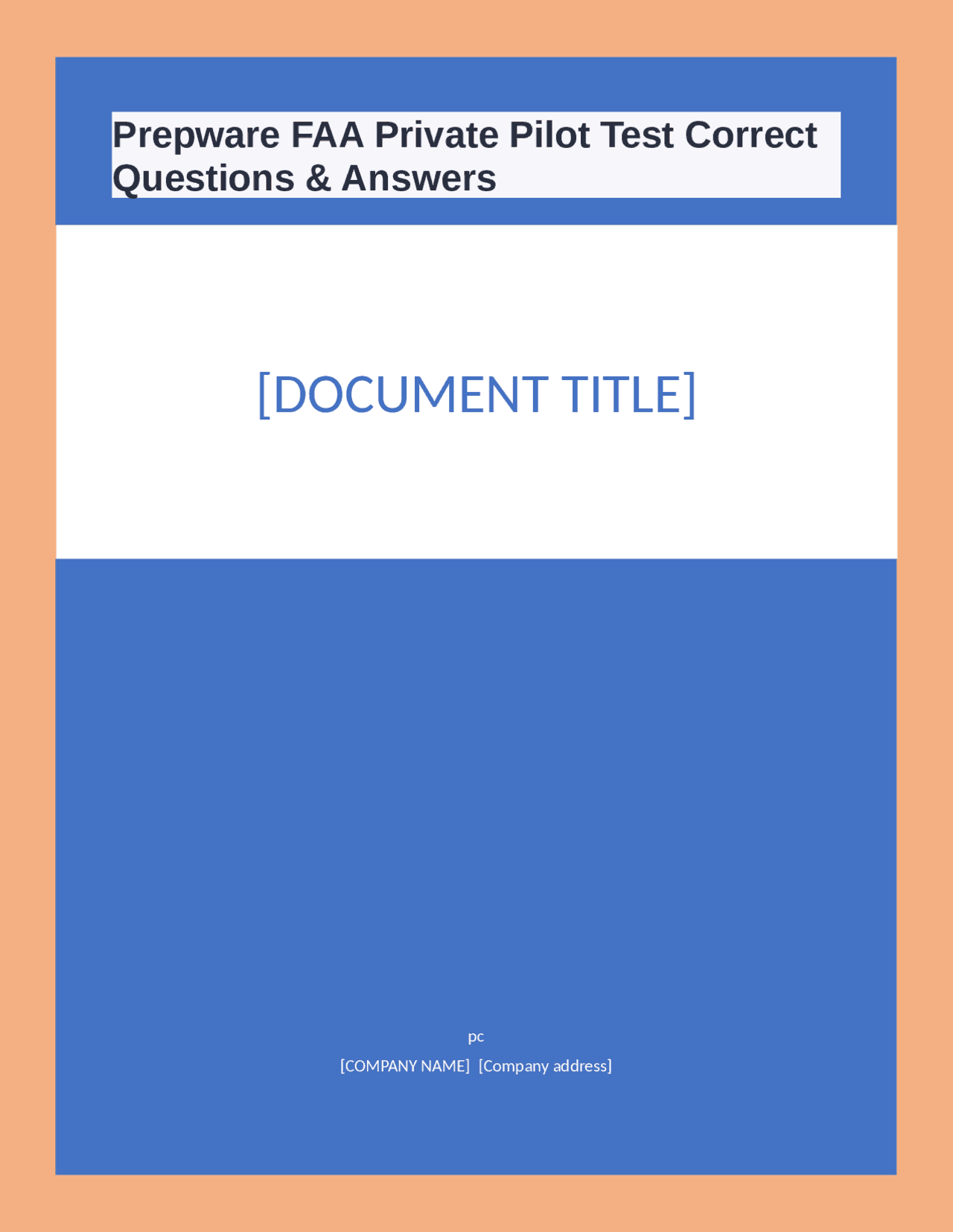 Prepware FAA Private Pilot Test Correct | Exams Engineering | Docsity