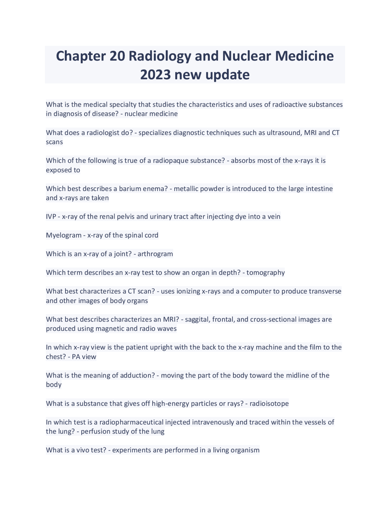 Radiology and Nuclear Medicine: Diagnostic Techniques and Imaging ...