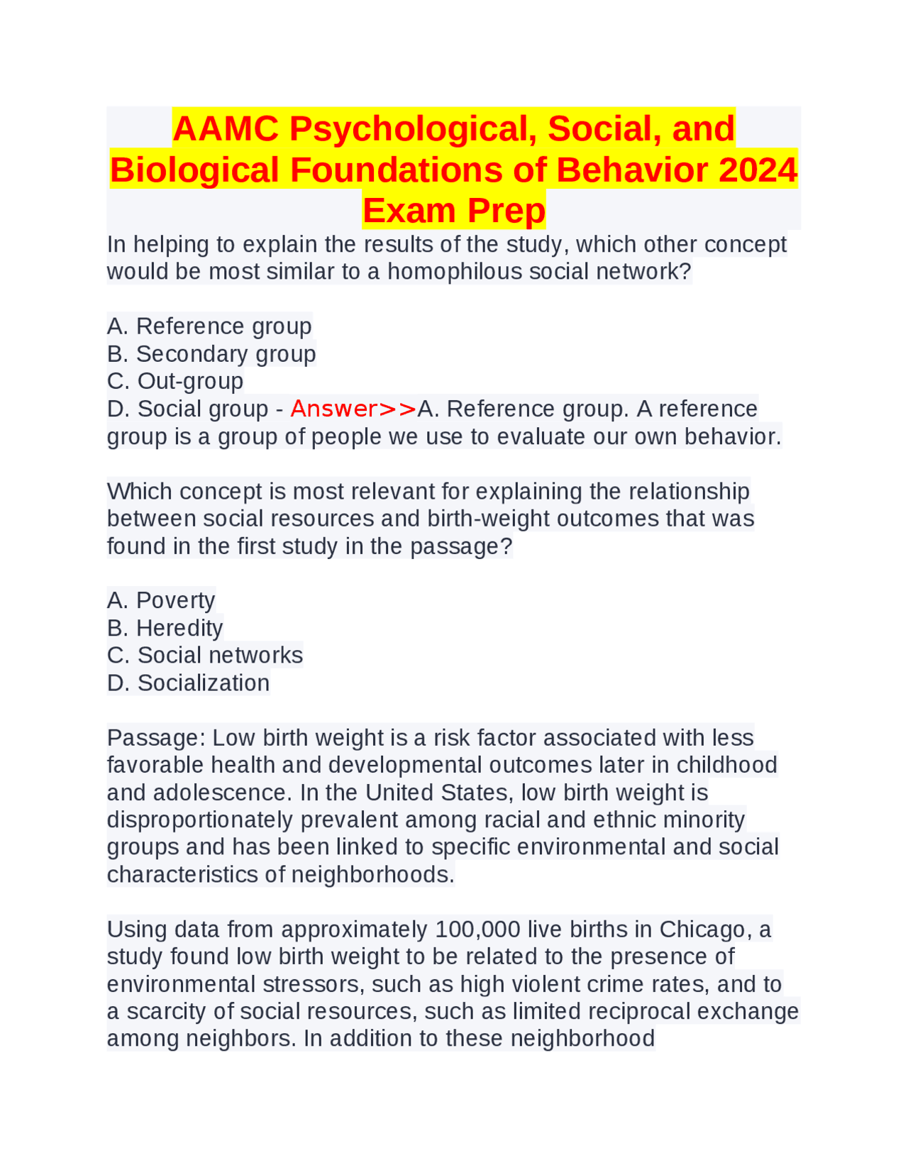 AAMC Psychological, Social, and Biological Foundations of Behavior 2024 ...
