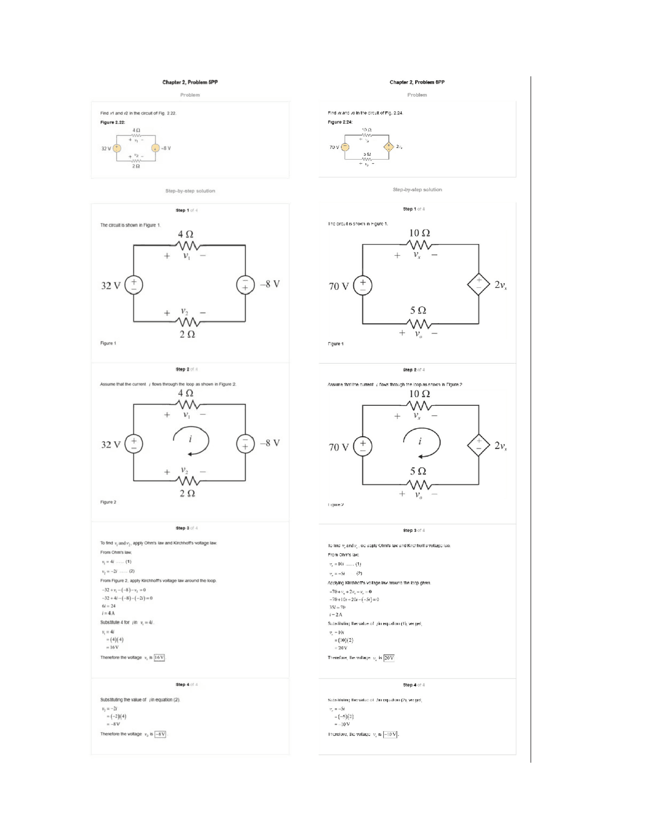 Fundamentals of Electric Circuits | Exercises Electrical Engineering | Docsity
