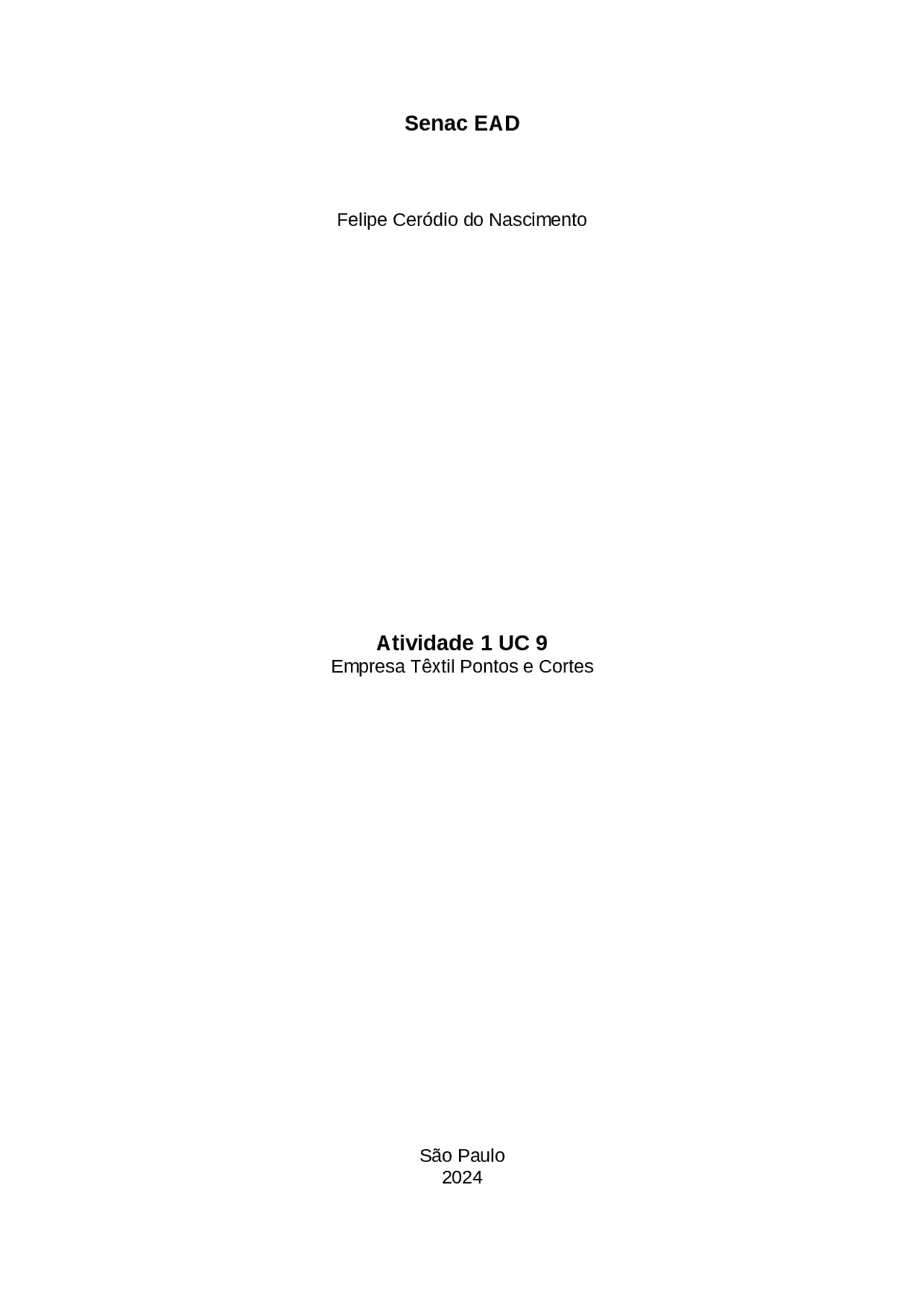 Empresa Têxtil Pontos e Cortes | Exercícios Matérias técnicas | Docsity