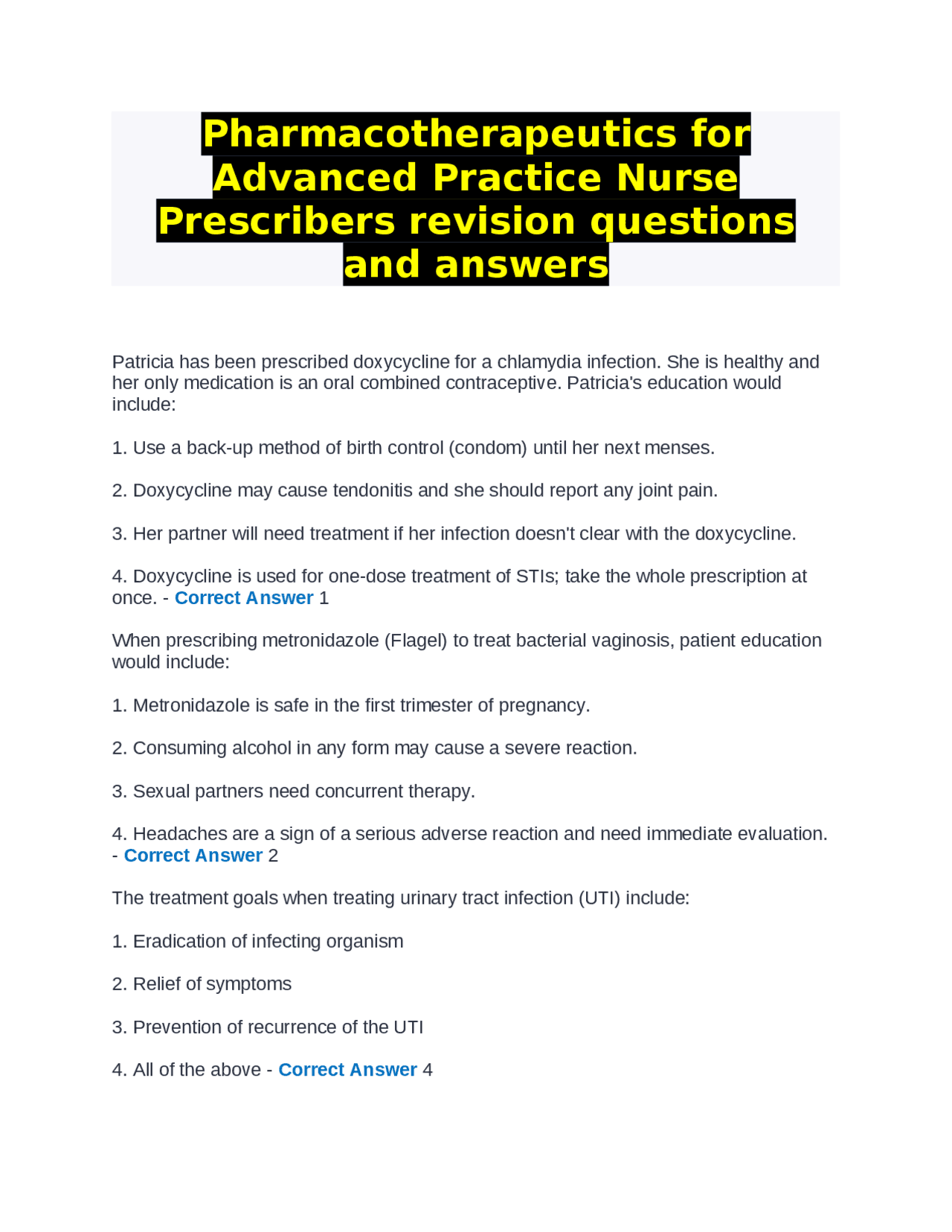 Pharmacotherapeutics for Advanced Practice Nurse Prescribers revision ...