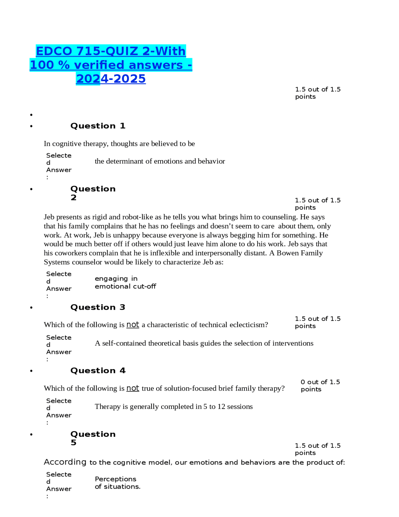 EDCO 715-QUIZ 2-With 100 % verified answers -2024-2025.docx | Exams ...