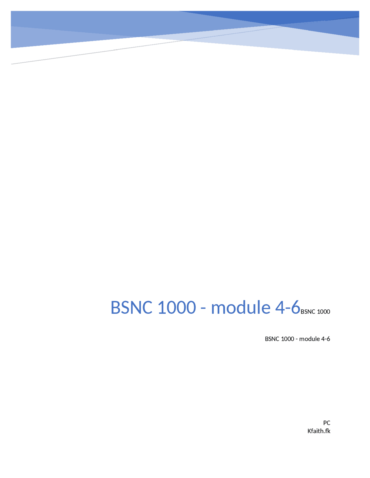 BSNC 1000 - module 4-6 correctly answered to pass | Exams Nursing | Docsity
