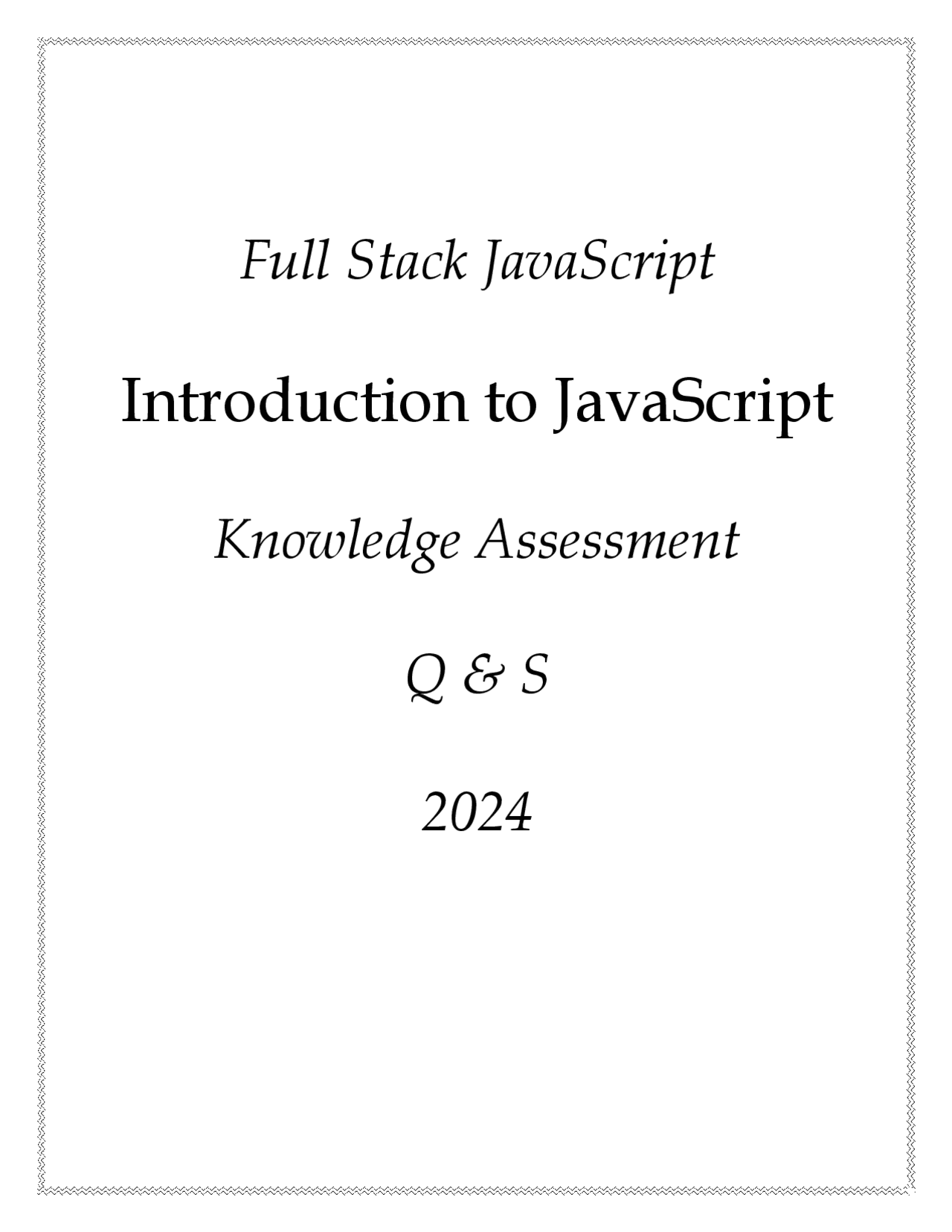 JavaScript Fundamentals | Exams Programming Languages | Docsity