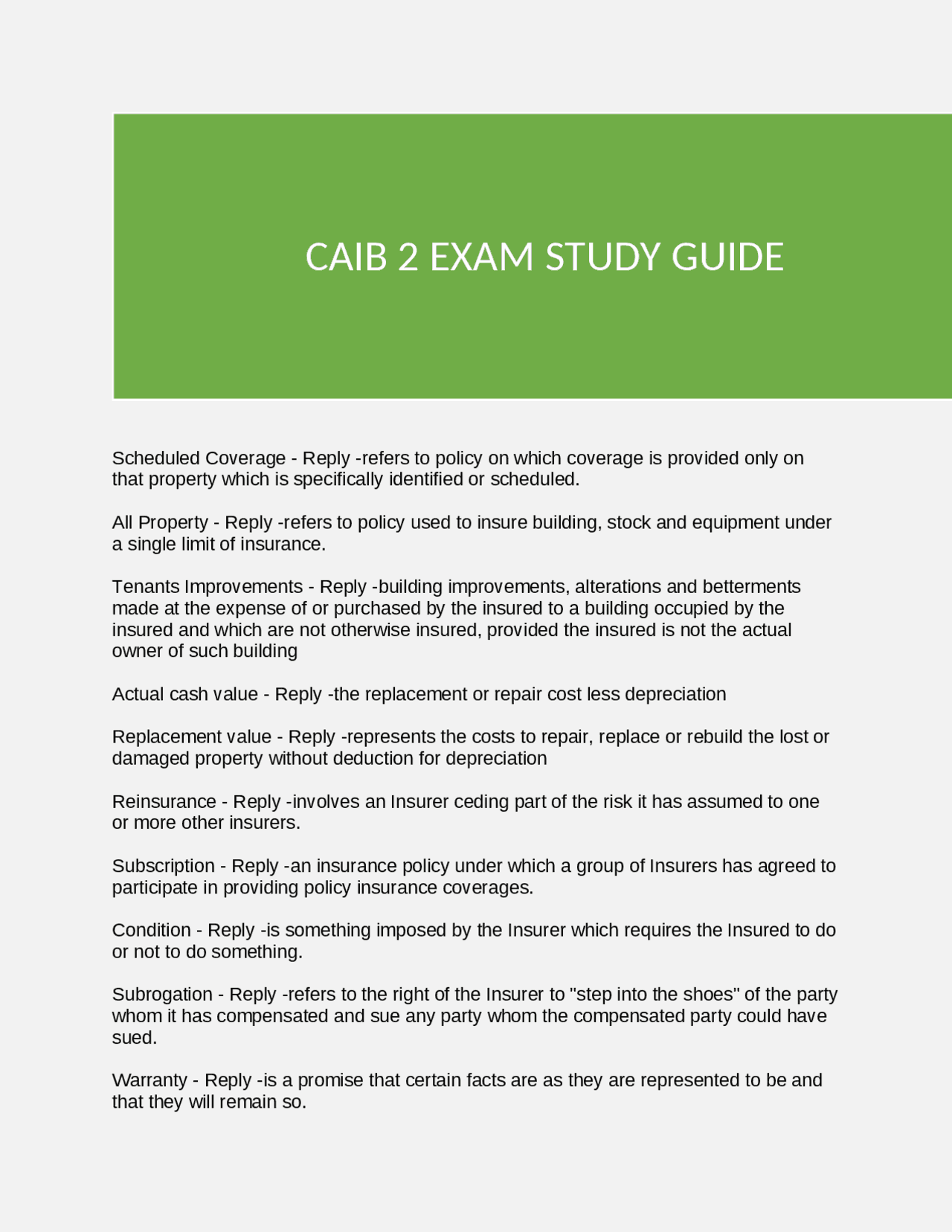 CAIB 2 EXAM STUDY GUIDE | Exams Nursing | Docsity