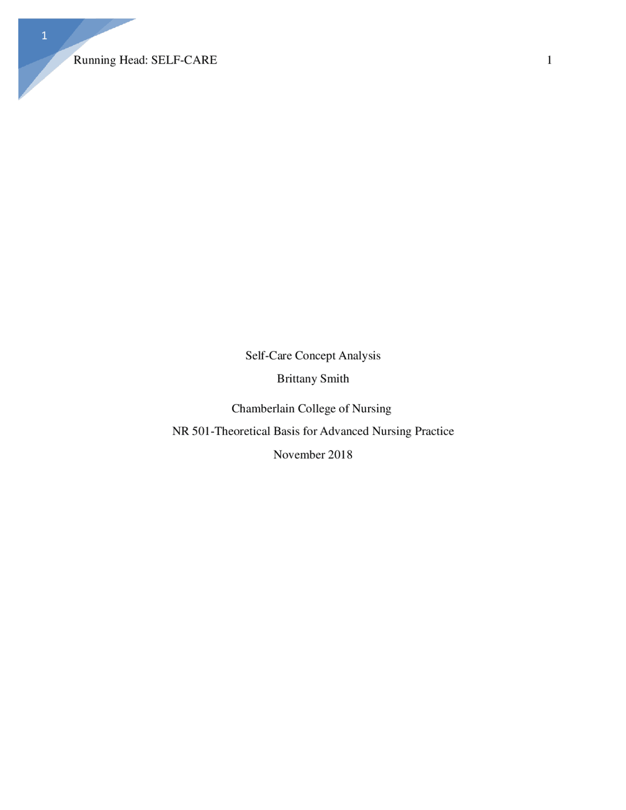 Exam NR501-Concept Analysis Paper | Exams Nursing | Docsity