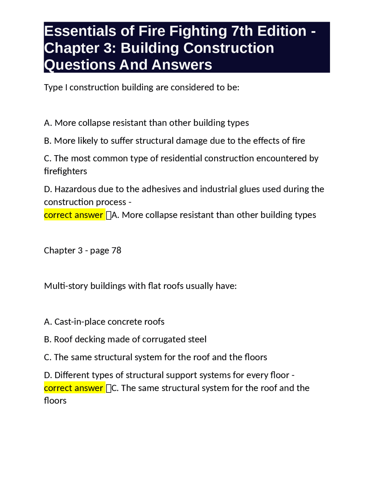 Essentials of Fire Fighting 7th Edition - Chapter 3: Building ...