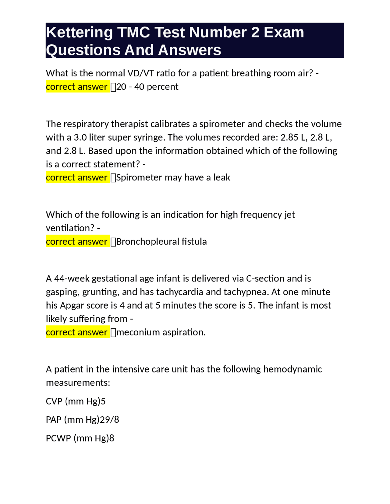 Kettering TMC Test Number 2 Exam Questions And Answers | Exams Medicine ...