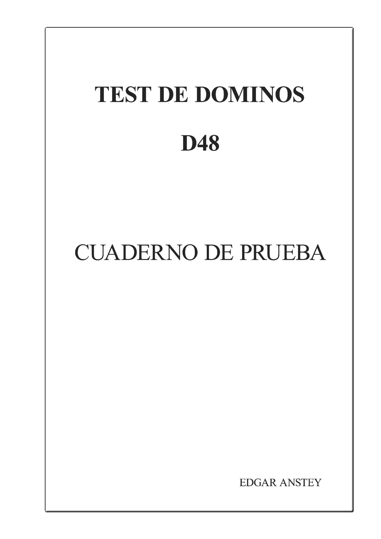Test domino test inteligencia | Apuntes de Psicología | Docsity