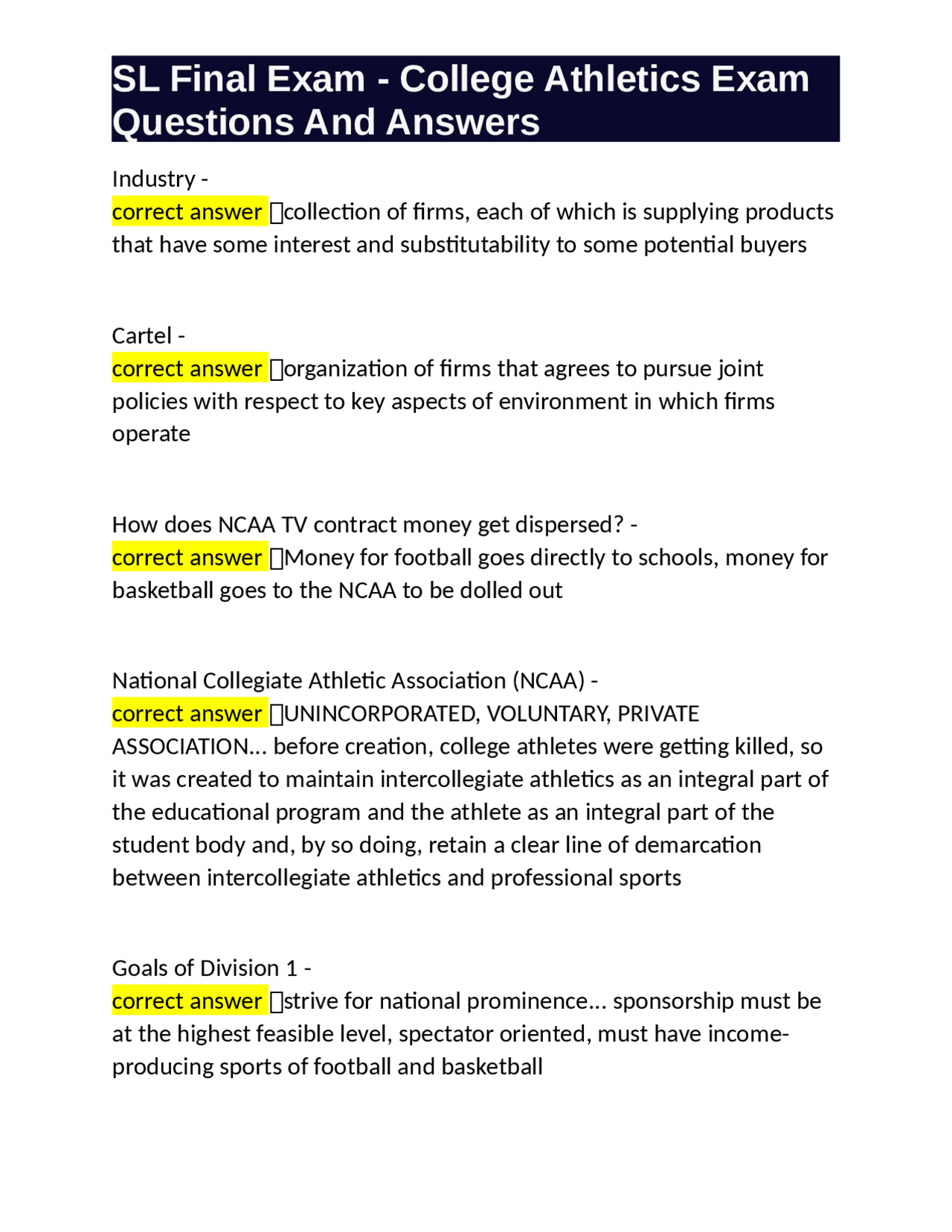 College Athletics Exam: Regulations, Policies, and Legal Challenges ...