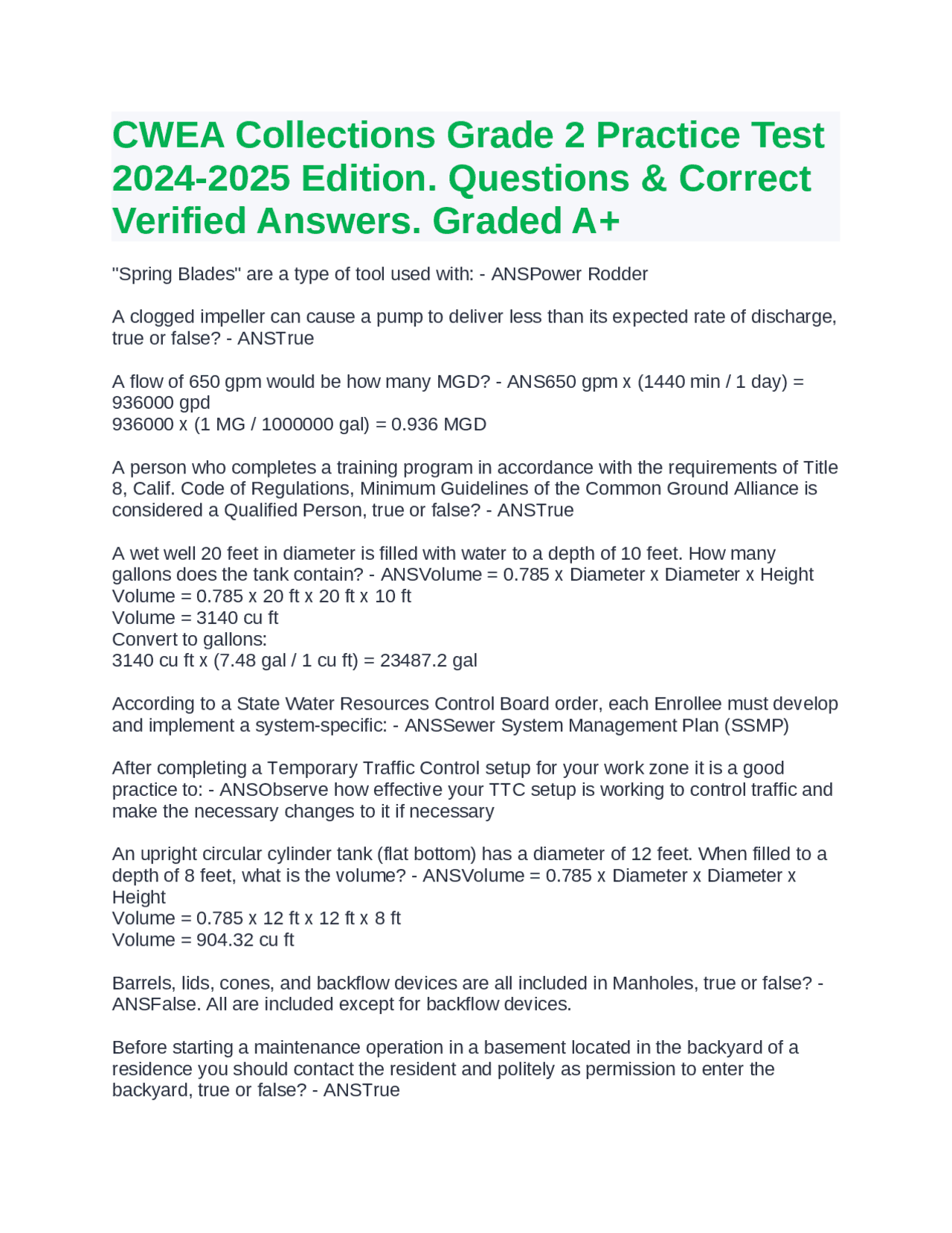 CWEA Collections Grade 2 Practice Test 2024-2025 Edition. Questions ...