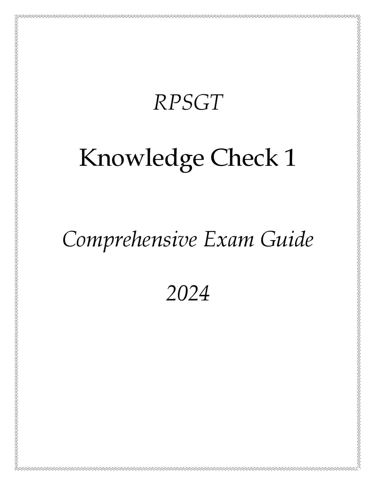 RPSGT Knowledge Check 1 Comprehensive Exam Guide 2024 | Exams Nursing ...