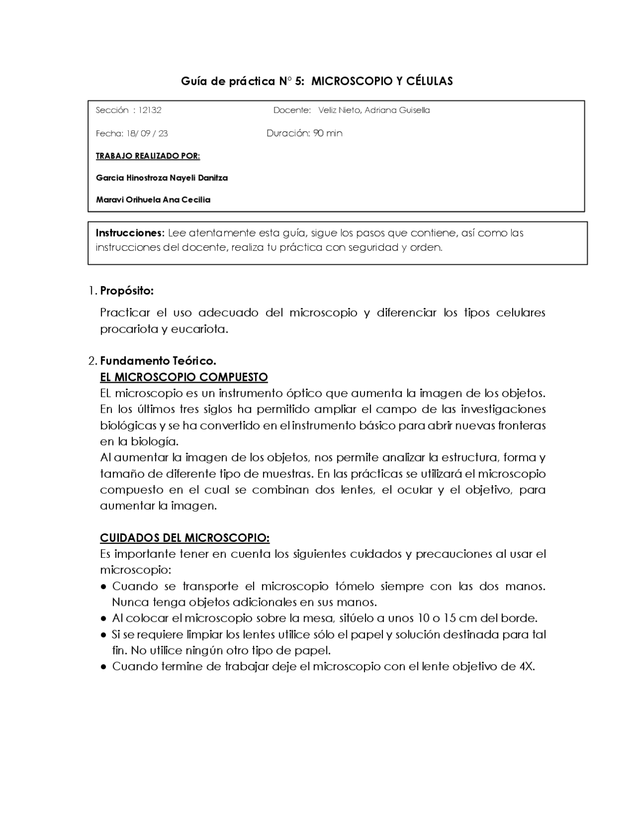 practica 8 de biologia 2023 | Ejercicios de Biología | Docsity