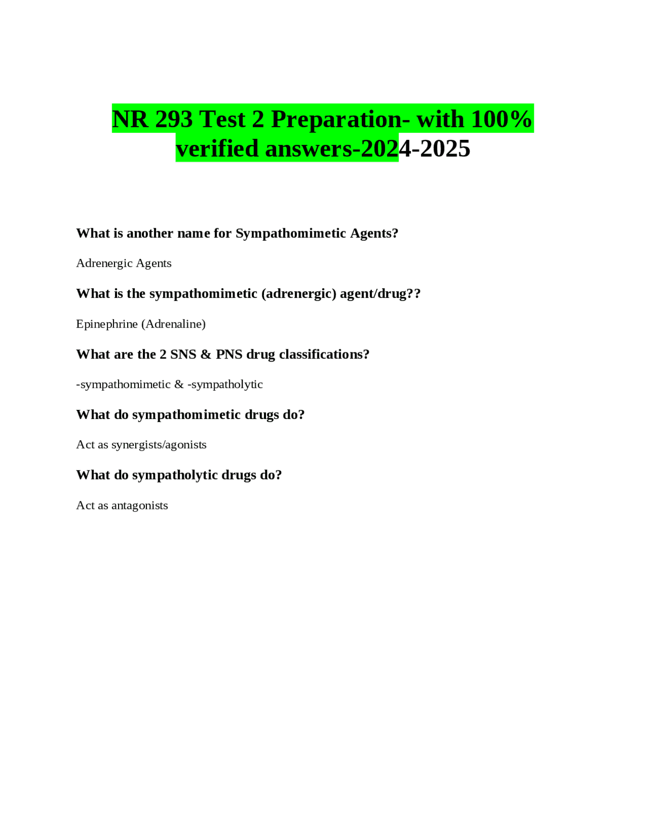 NR 293 Test 2 Preparation- with 100% verified answers-2024-2025.docx ...
