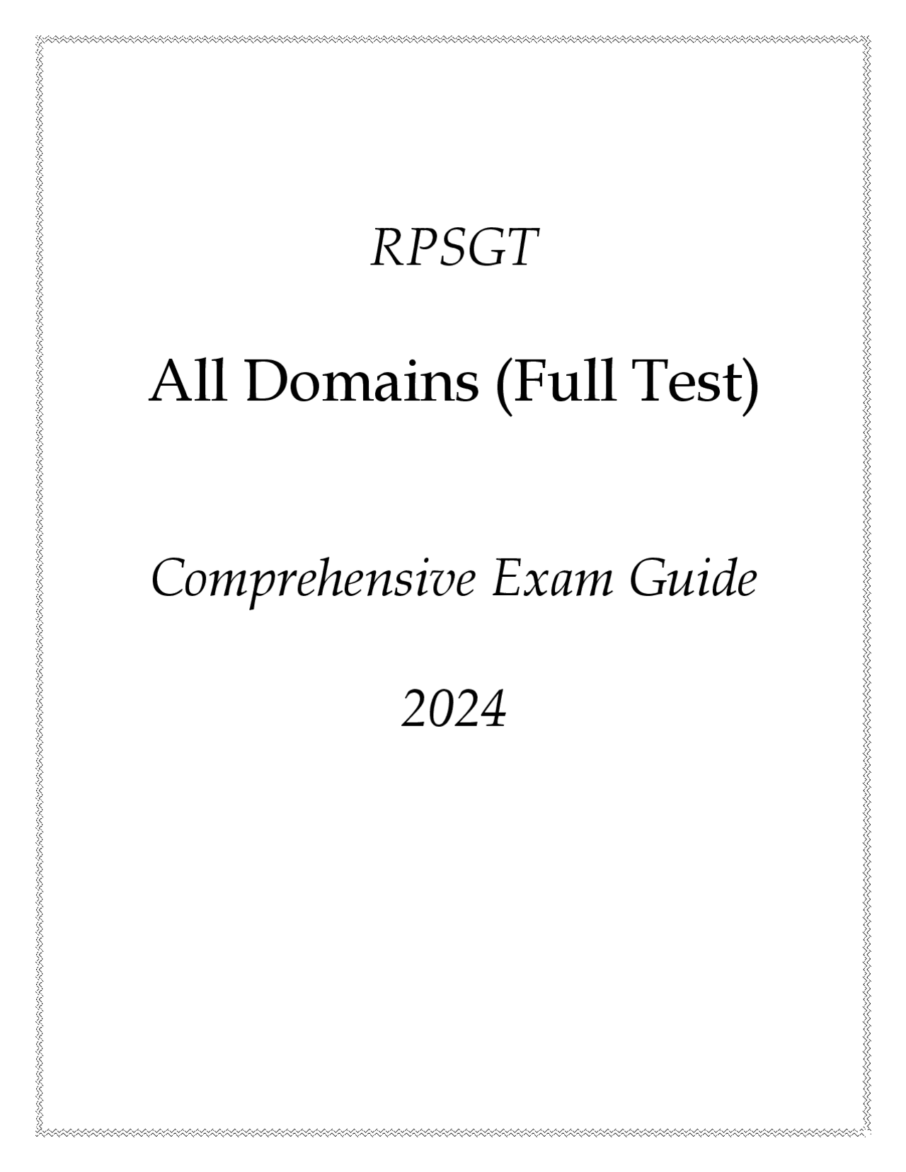 RPSGT All Domains (Full Test) Comprehensive Exam Guide 2024 | Exams ...