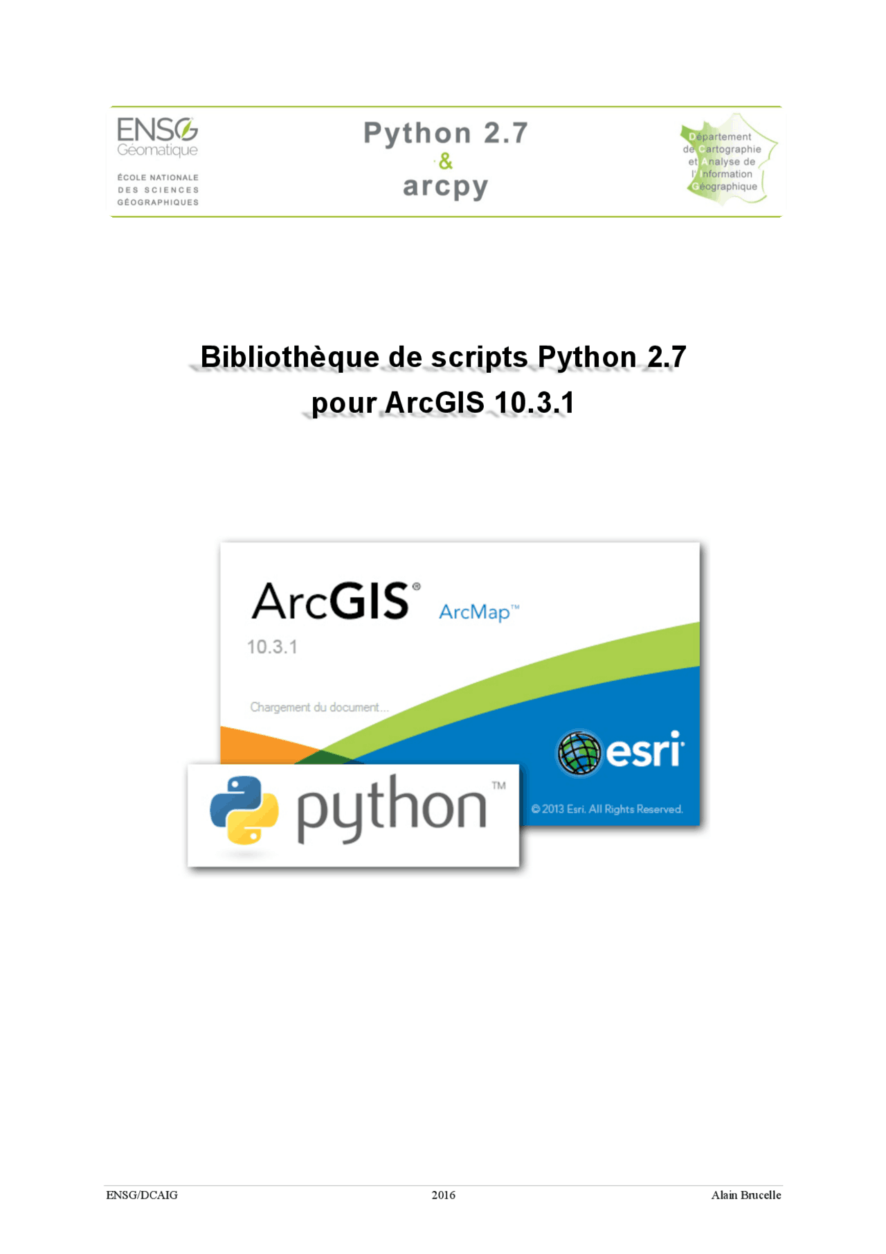 Scripts Python 2.7 pour ArcGIS for Desktop | Study notes Computer ...