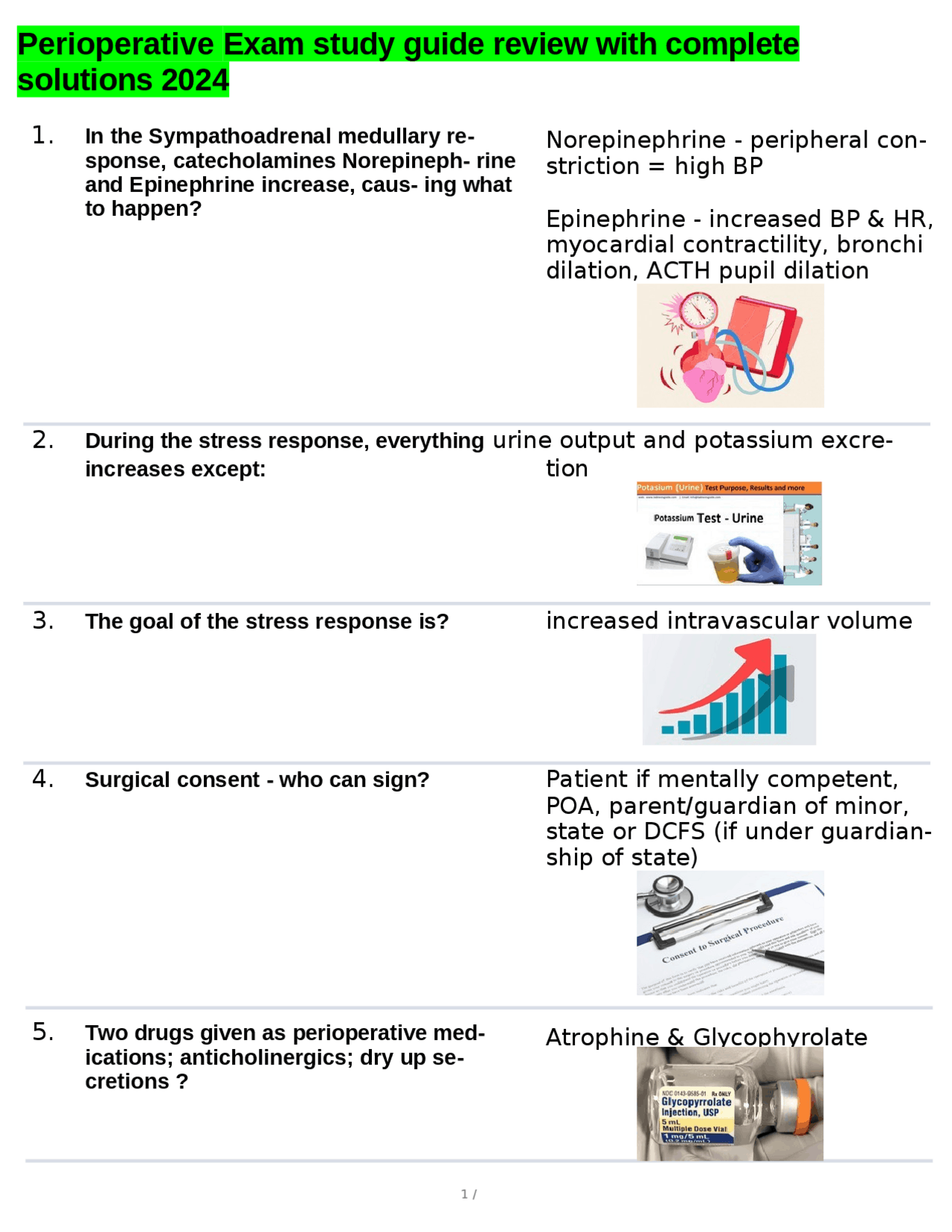 Perioperative Exam study guide review with complete solutions 2024 ...