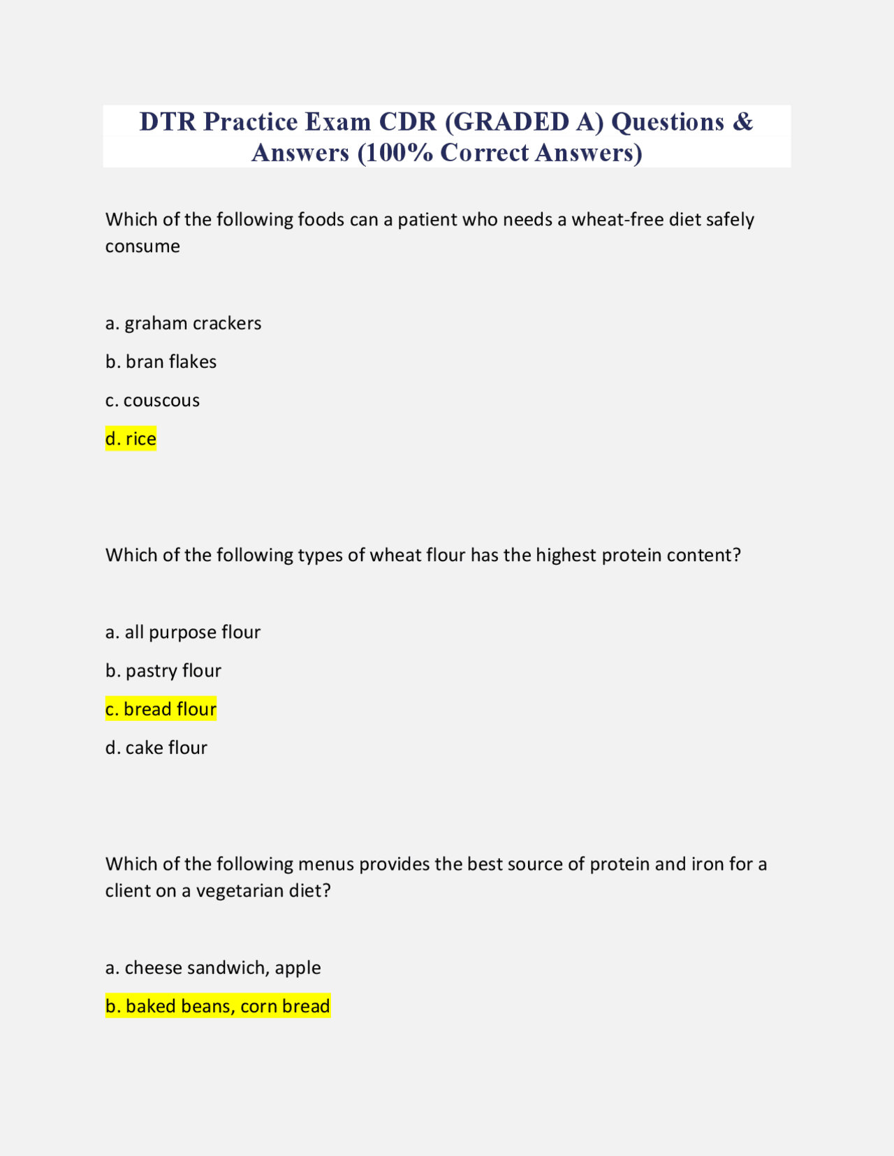 DTR Practice Exam CDR (GRADED A) Questions & Answers (100% Correct ...