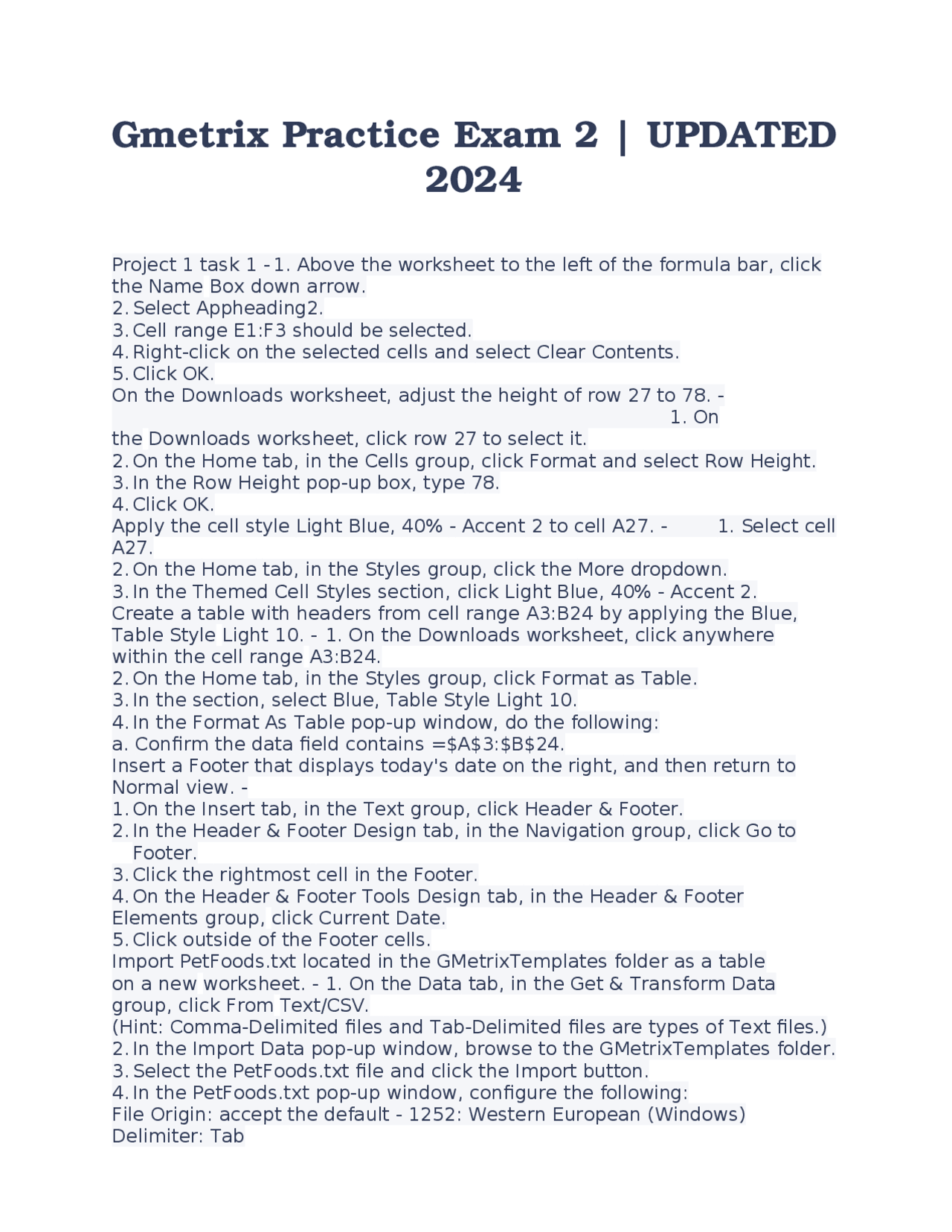 Gmetrix Practice Exam 2 | UPDATED 2024 | Exams Information Technology ...