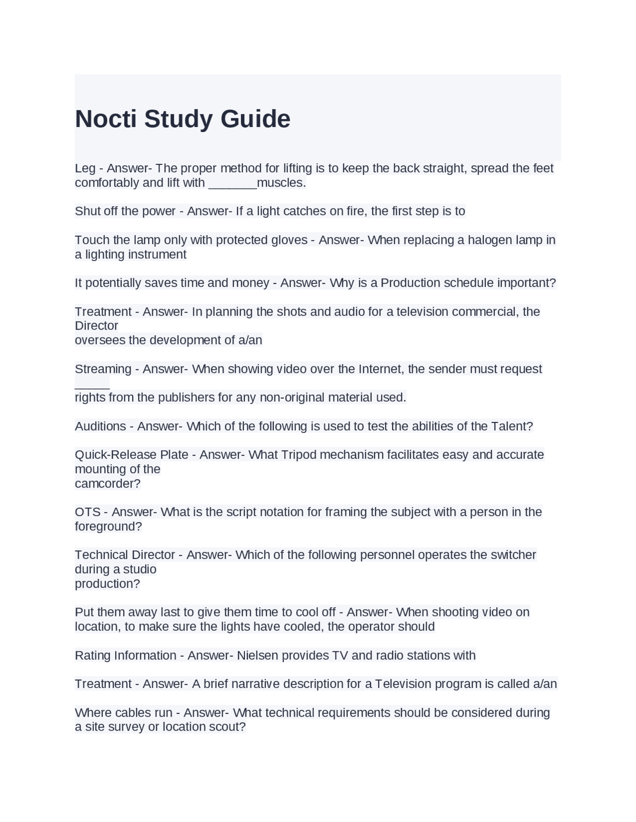 Nocti Study Guide with complete solutions | Exams Advanced Education ...