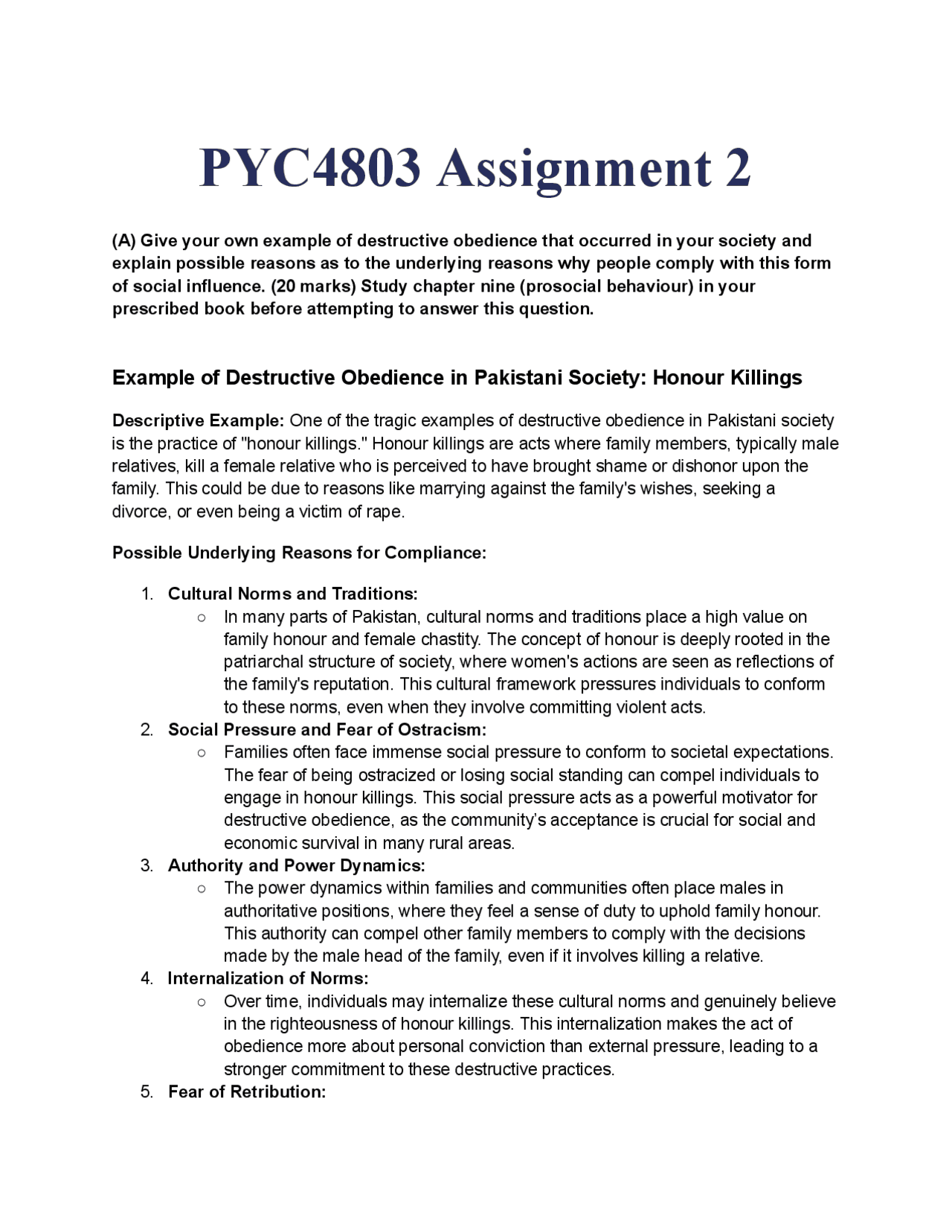 PYC4802 Assignment 3 (QUESTIONS & ANSWERS) 2024 (672559)- DUE 26 July 2024 | Assignments ...