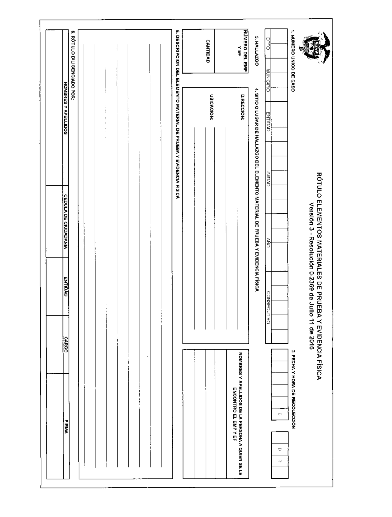 Rótulo Elemento Material Probatorio | Guías, Proyectos, Investigaciones ...