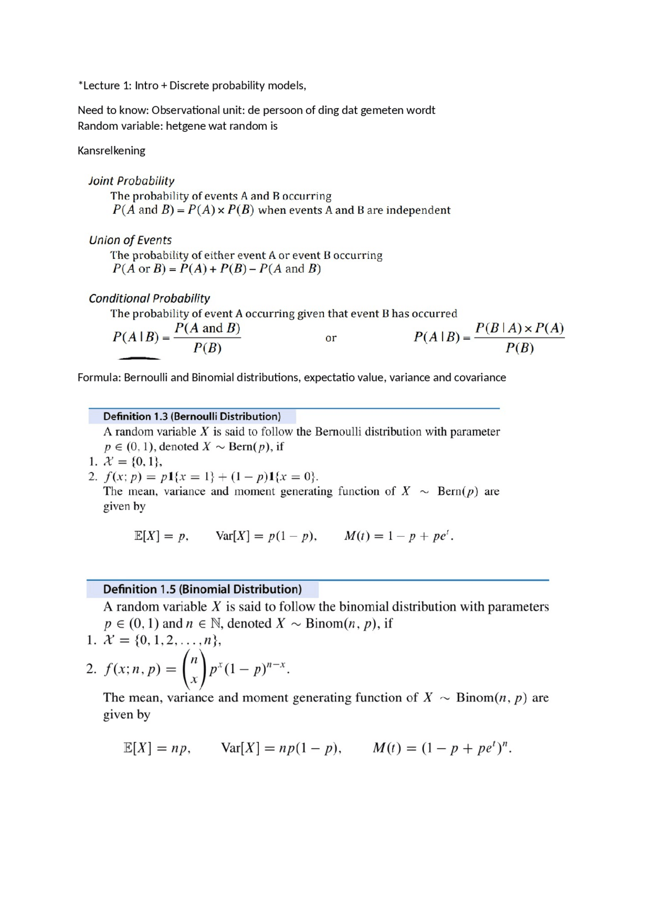 Statistics cheat sheet | Cheat Sheet Statistics | Docsity
