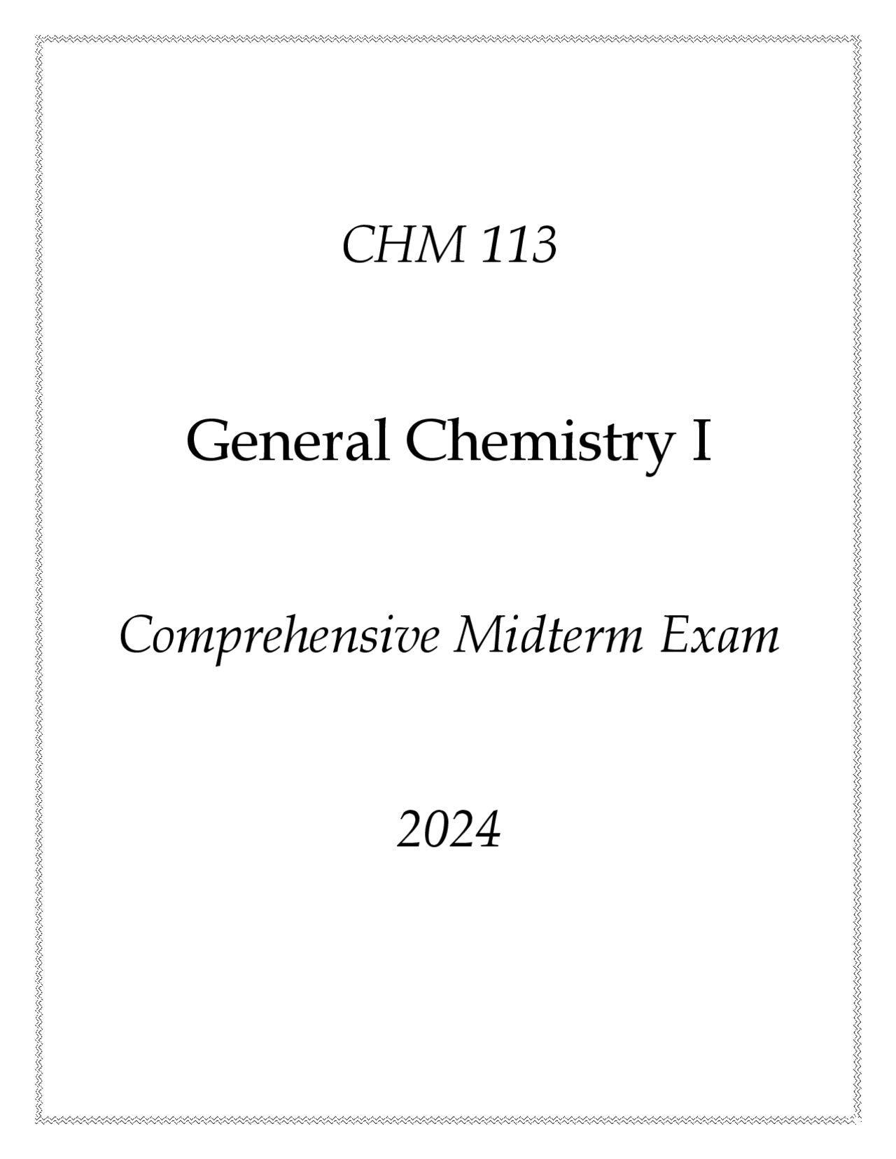 (ASU Online) CHM 113 General Chemistry I Comprehensive Midterm Exam 2024 | Exams Biochemistry ...